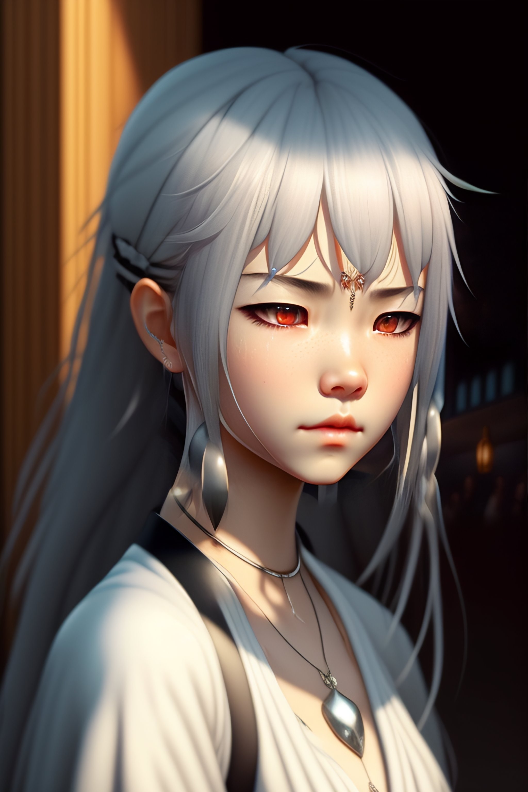 Lexica - A realistic detail of a most beautiful koneko toujou silver ...