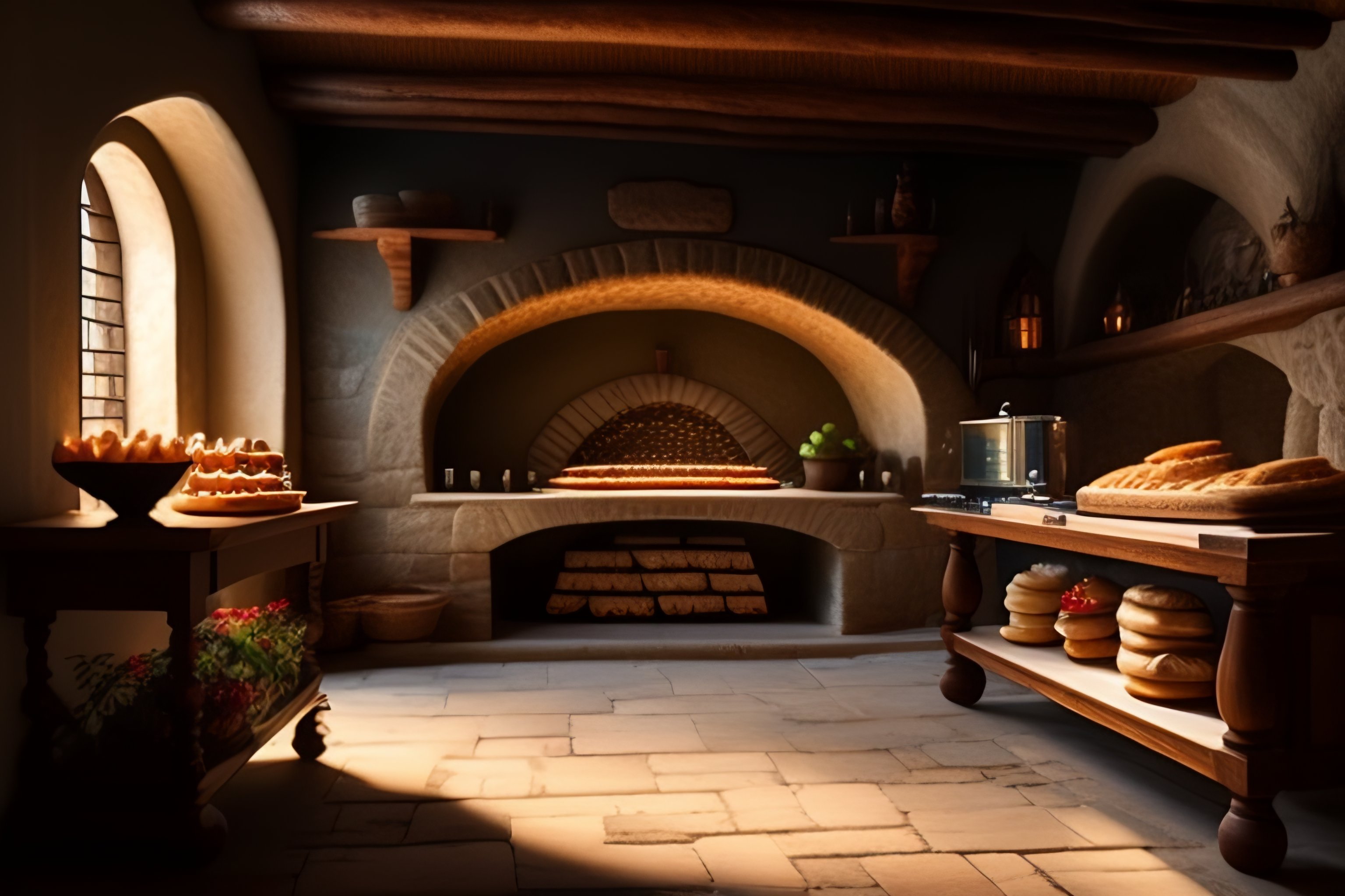 Lexica - A picture of the inside of a renaissance era bakery with a ...
