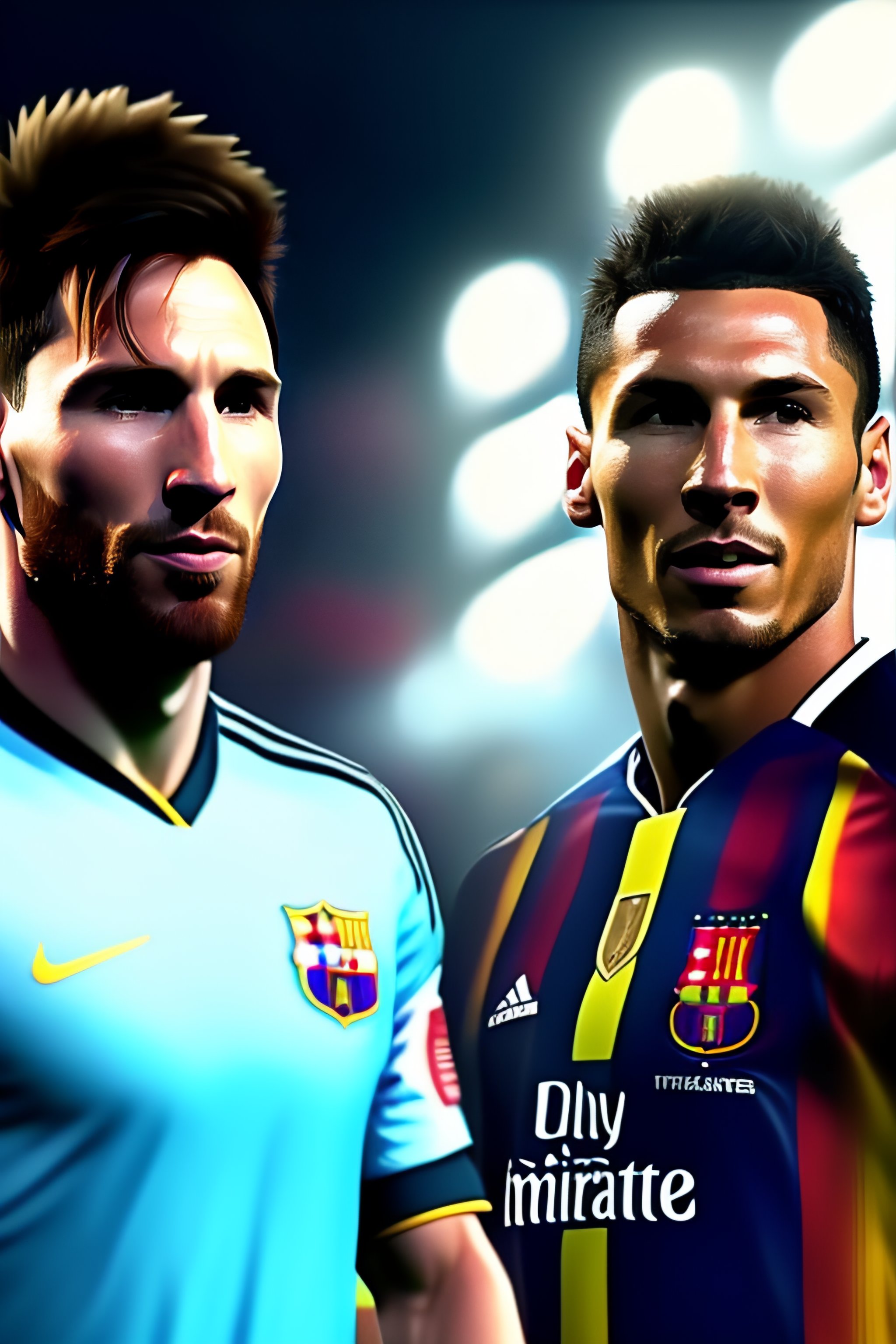 Lexica - Lionel messi playing fifa video game with ronaldo