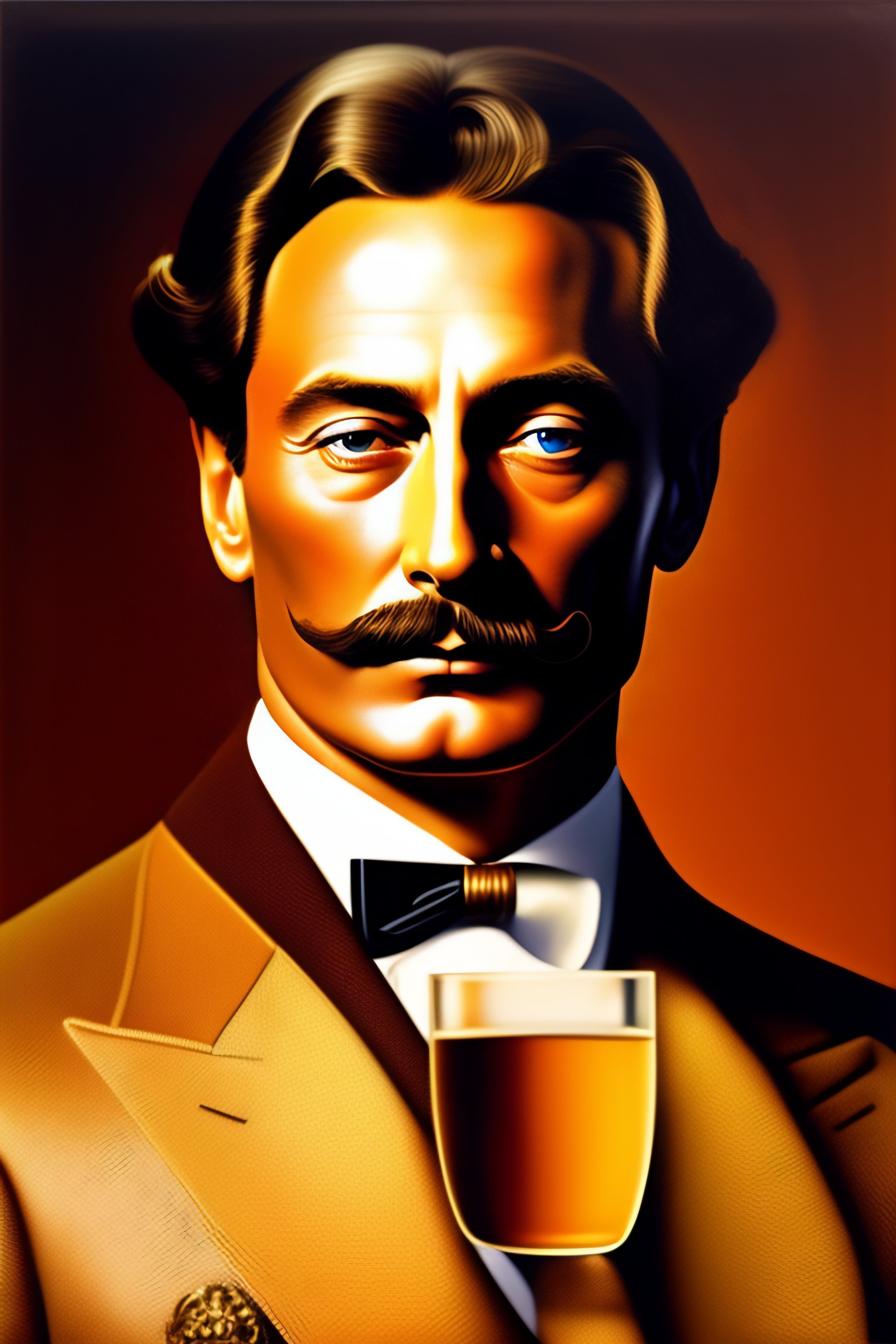 Lexica - Portrait of vladimir putin with vodka, style Salvador Dali