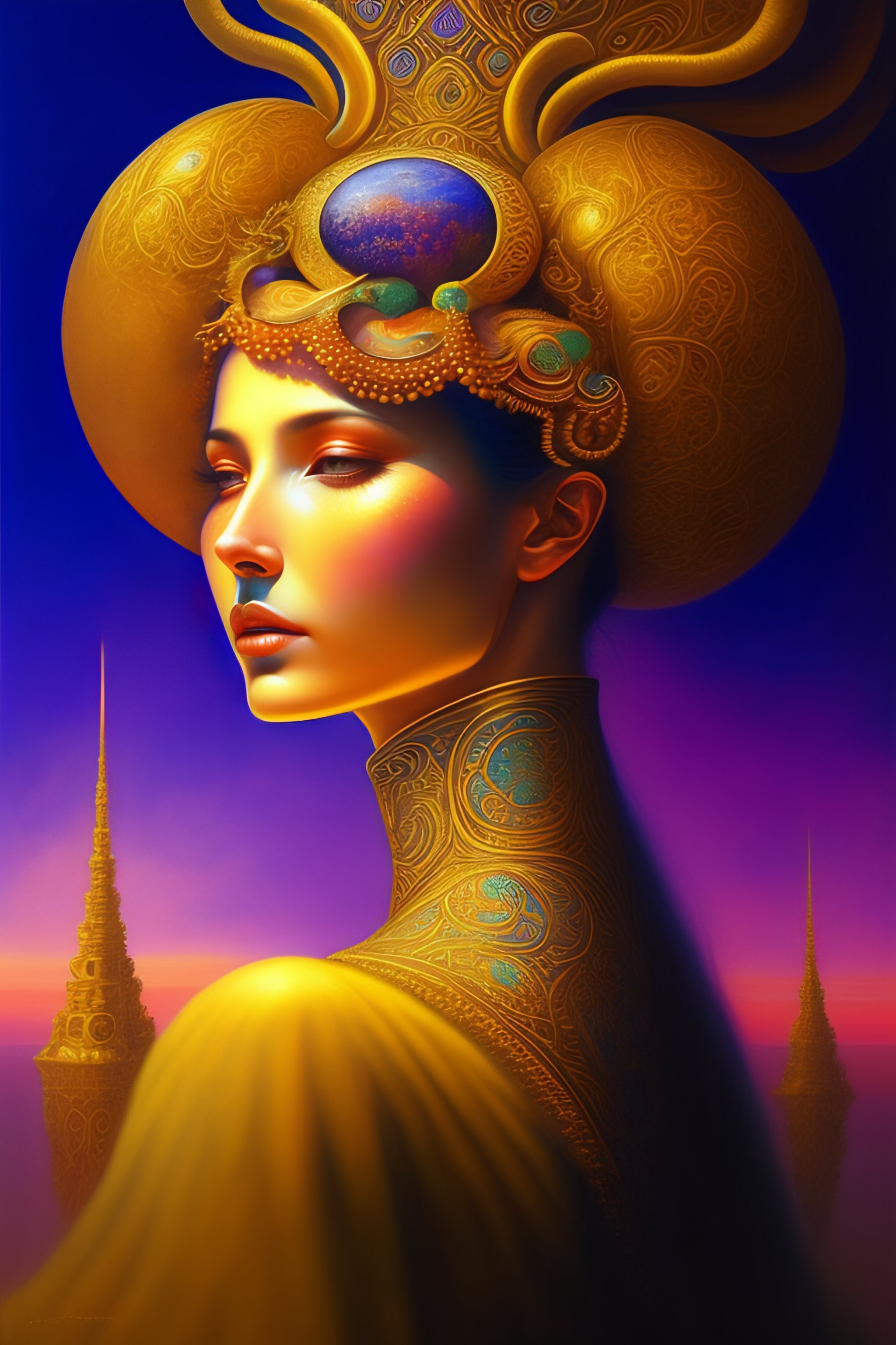 Lexica - Portrait of the beautiful young goddess of octopuses, unusual ...