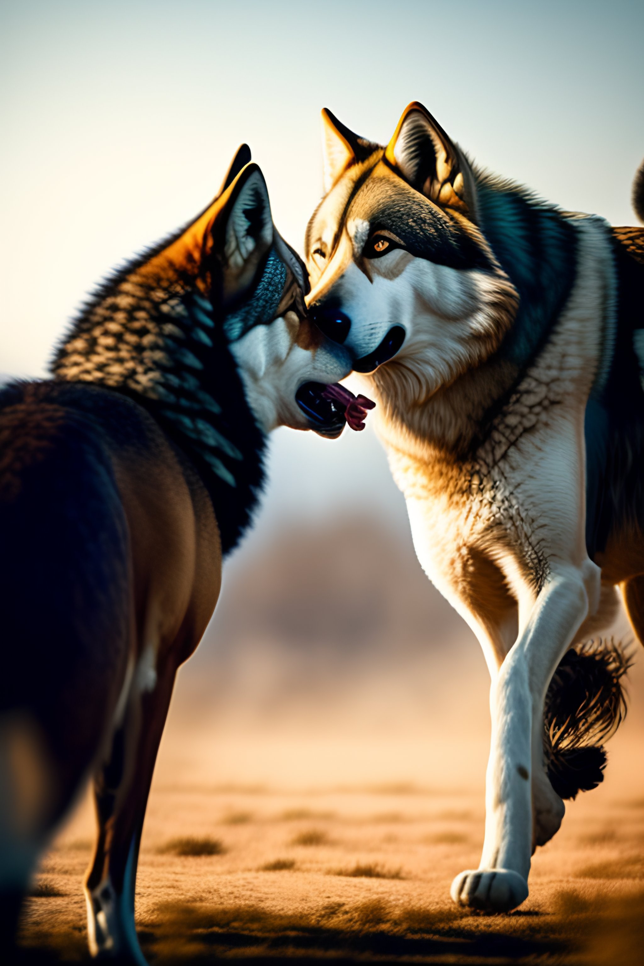 Lexica - Gladiator and wolf fight