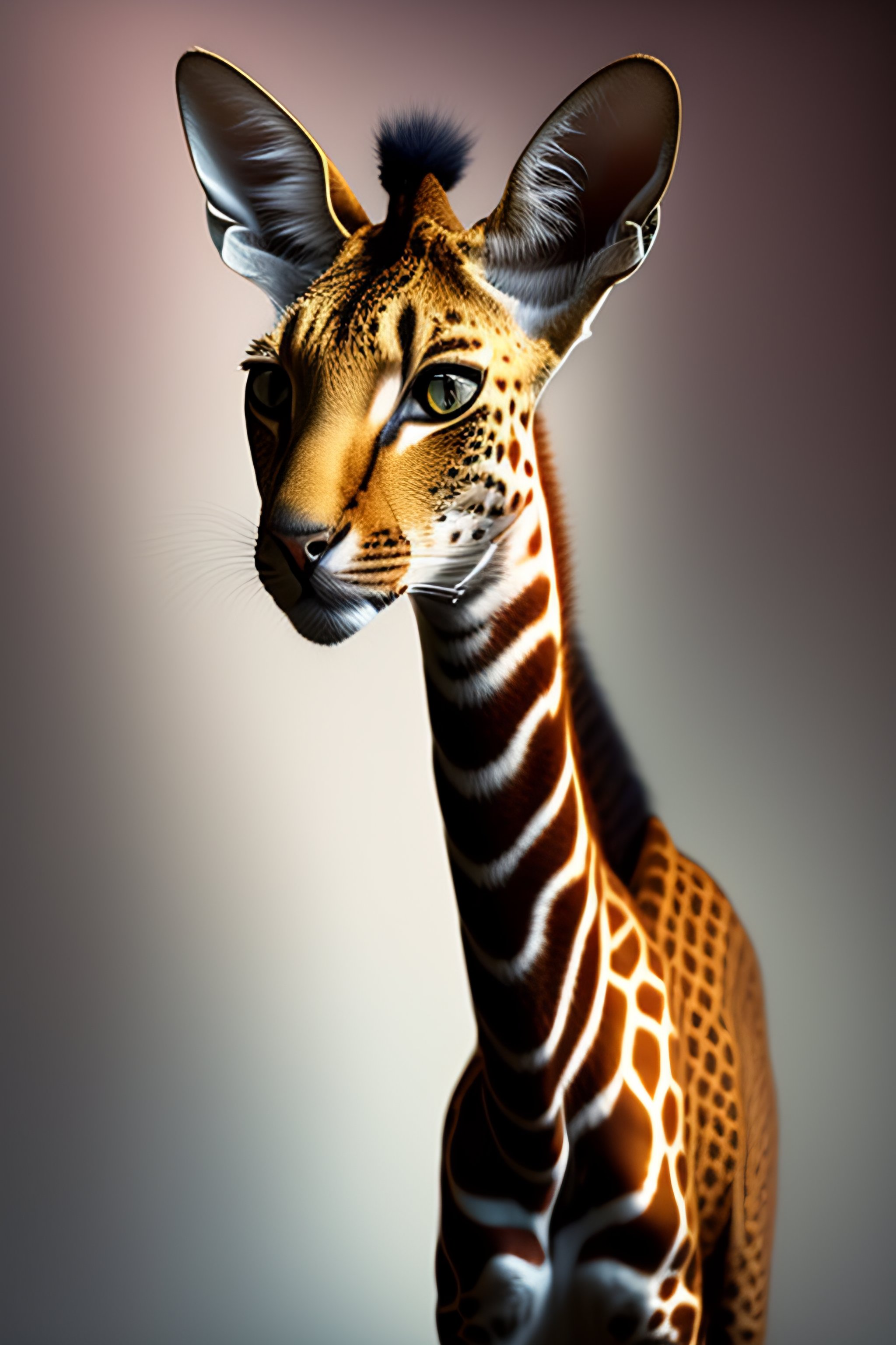 Lexica - Portrait of a cat that looks like a giraffe owned by the devil