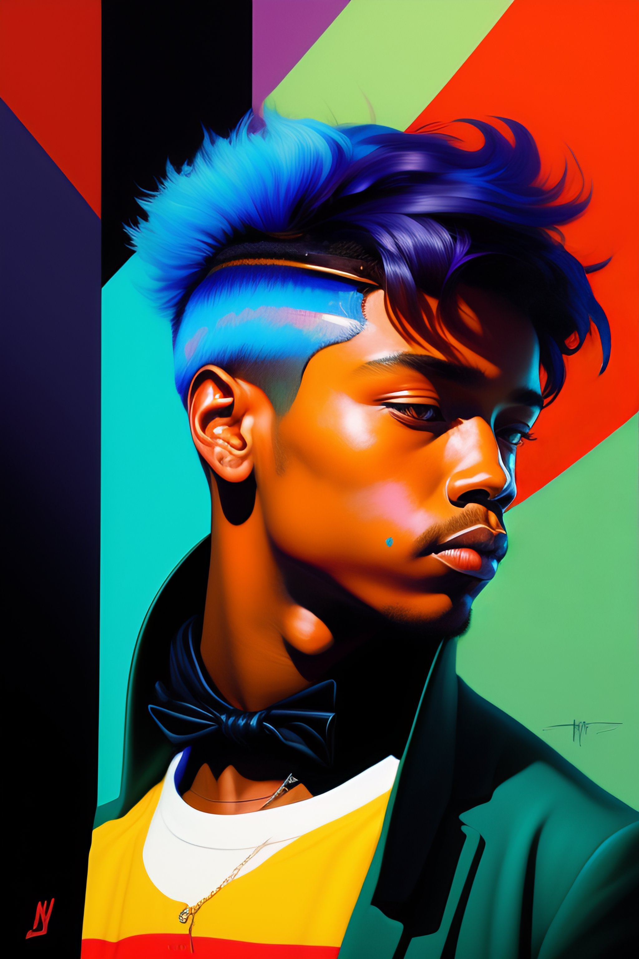 Lexica - A young emo punk sitting on his desk, reading and studying ...