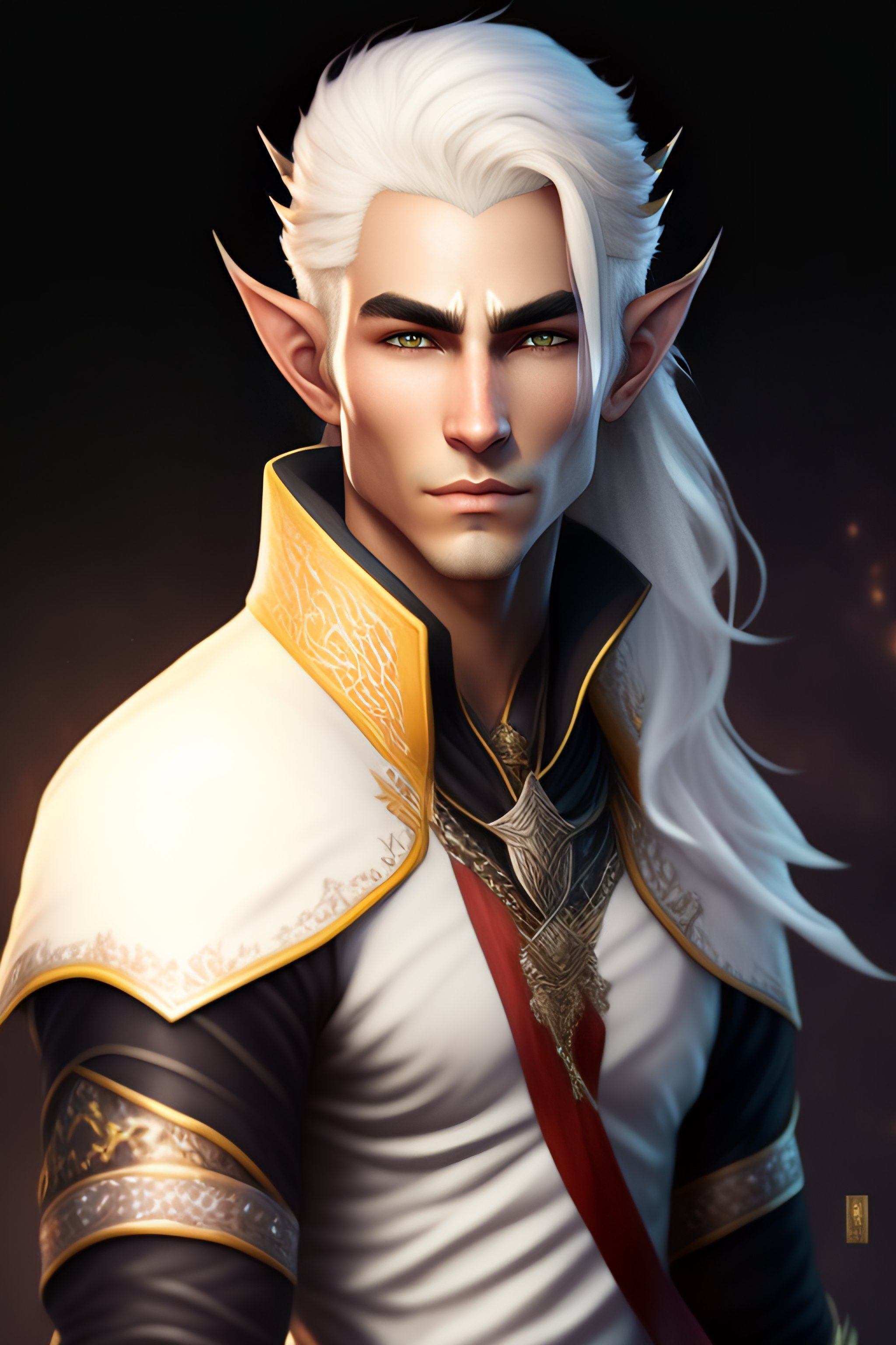 Lexica - Full body portrait of an 18 year old Male Drow Elf, grey skin ...