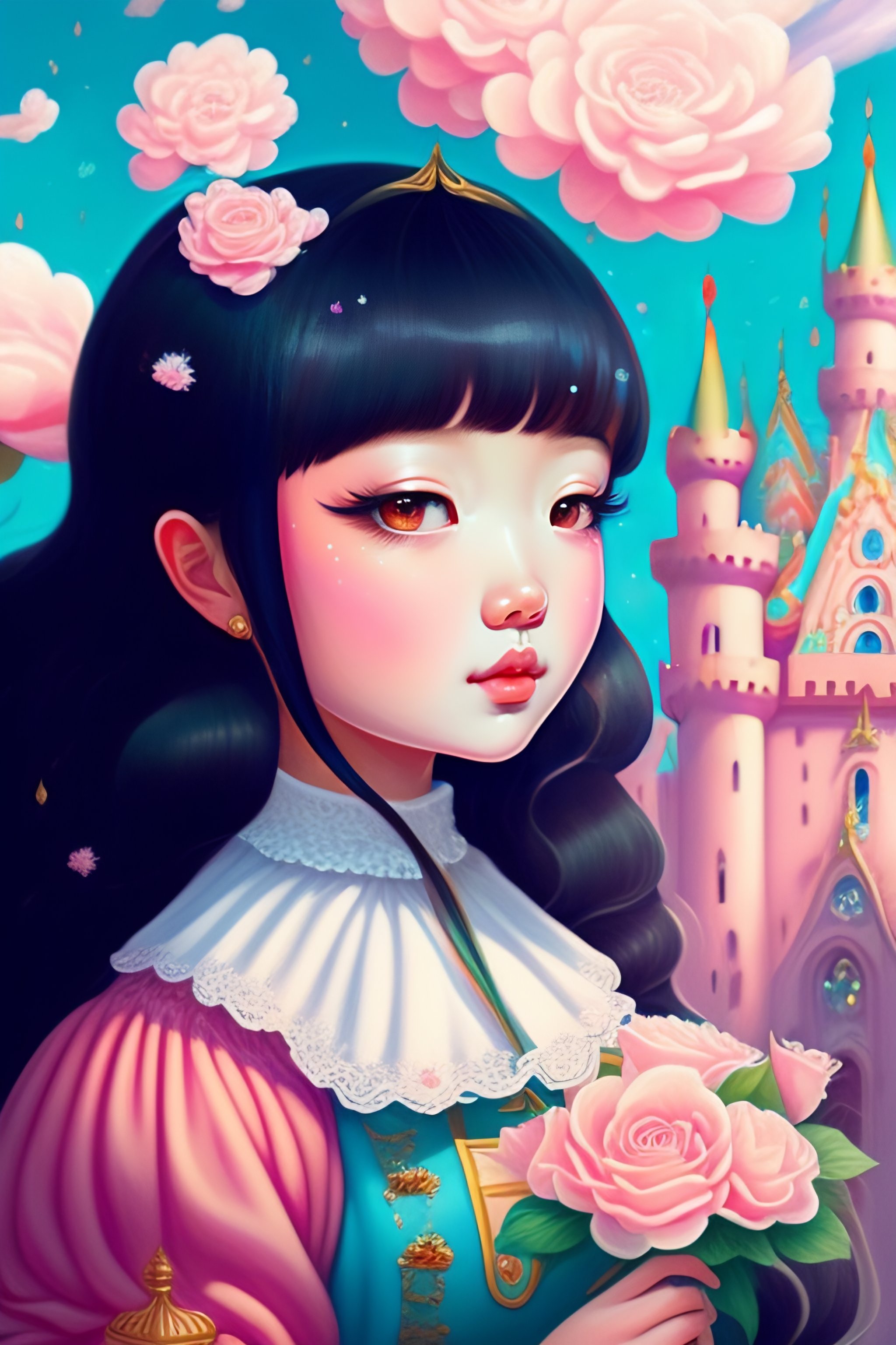 Lexica - A painting of a girl with a castle in her hands, poster art by ...