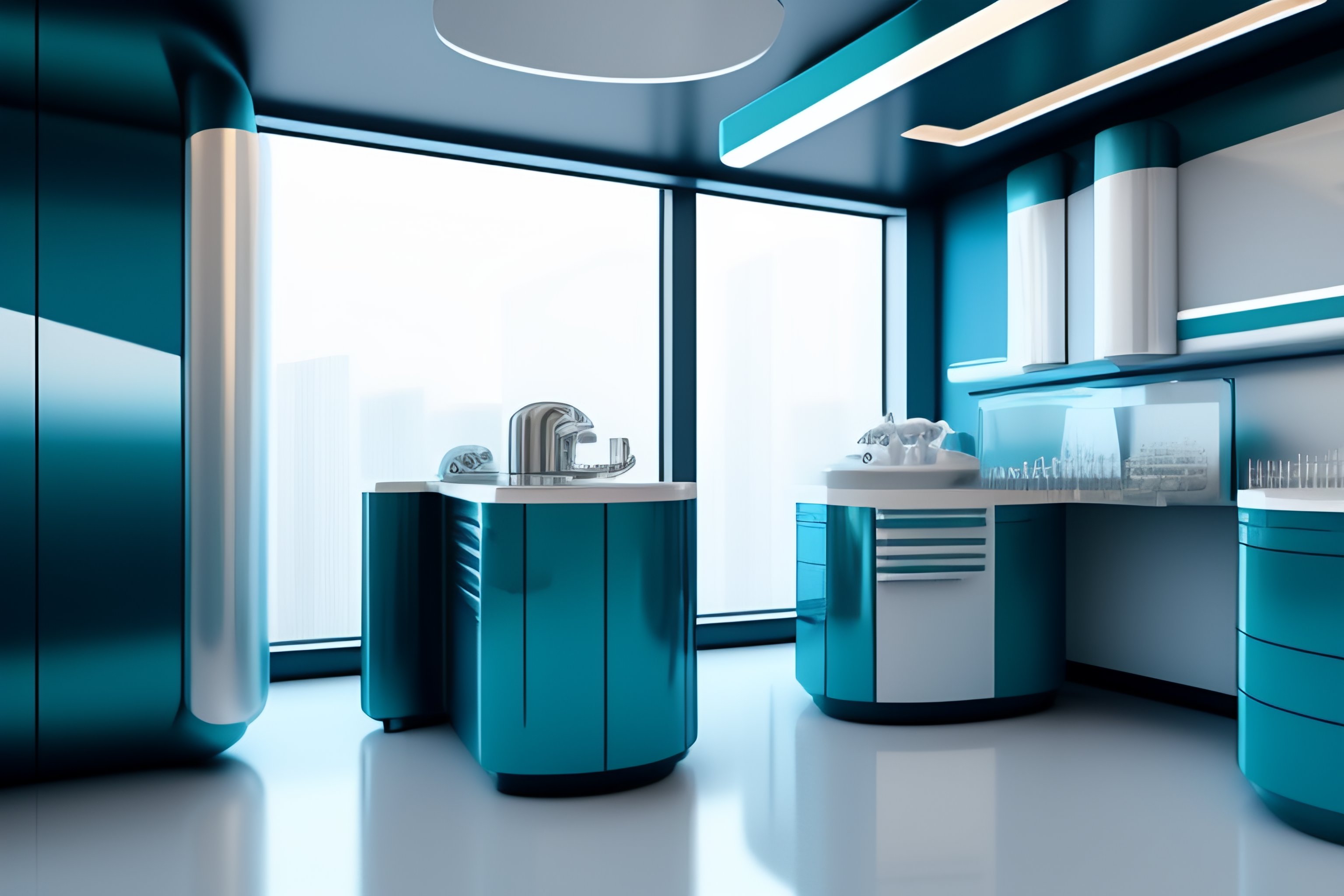 Lexica - Hyper-realistic rendering of a futuristic dental laboratory ...