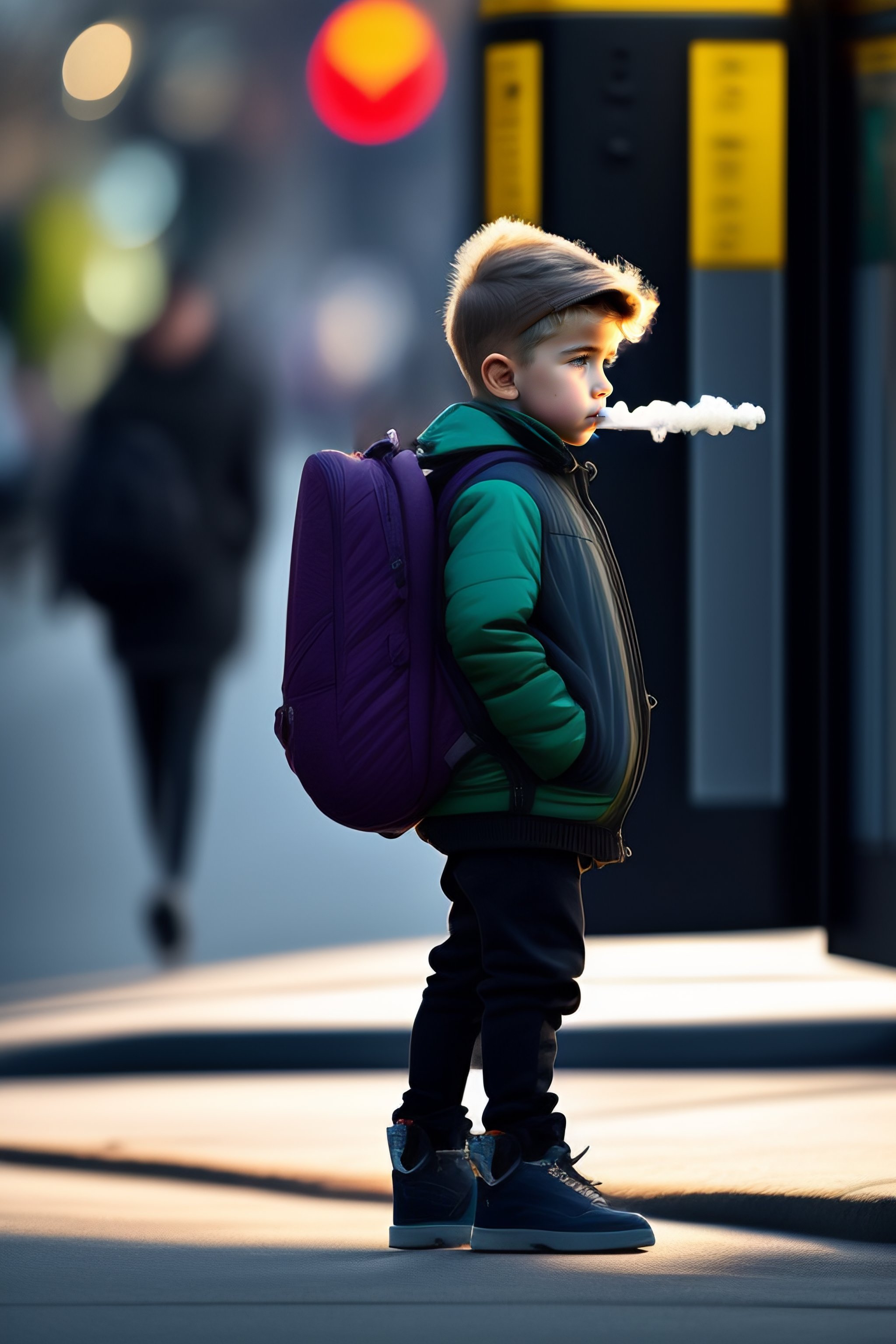 Lexica - Hd picture of kid smoking a cigarette while waiting a bus in ...