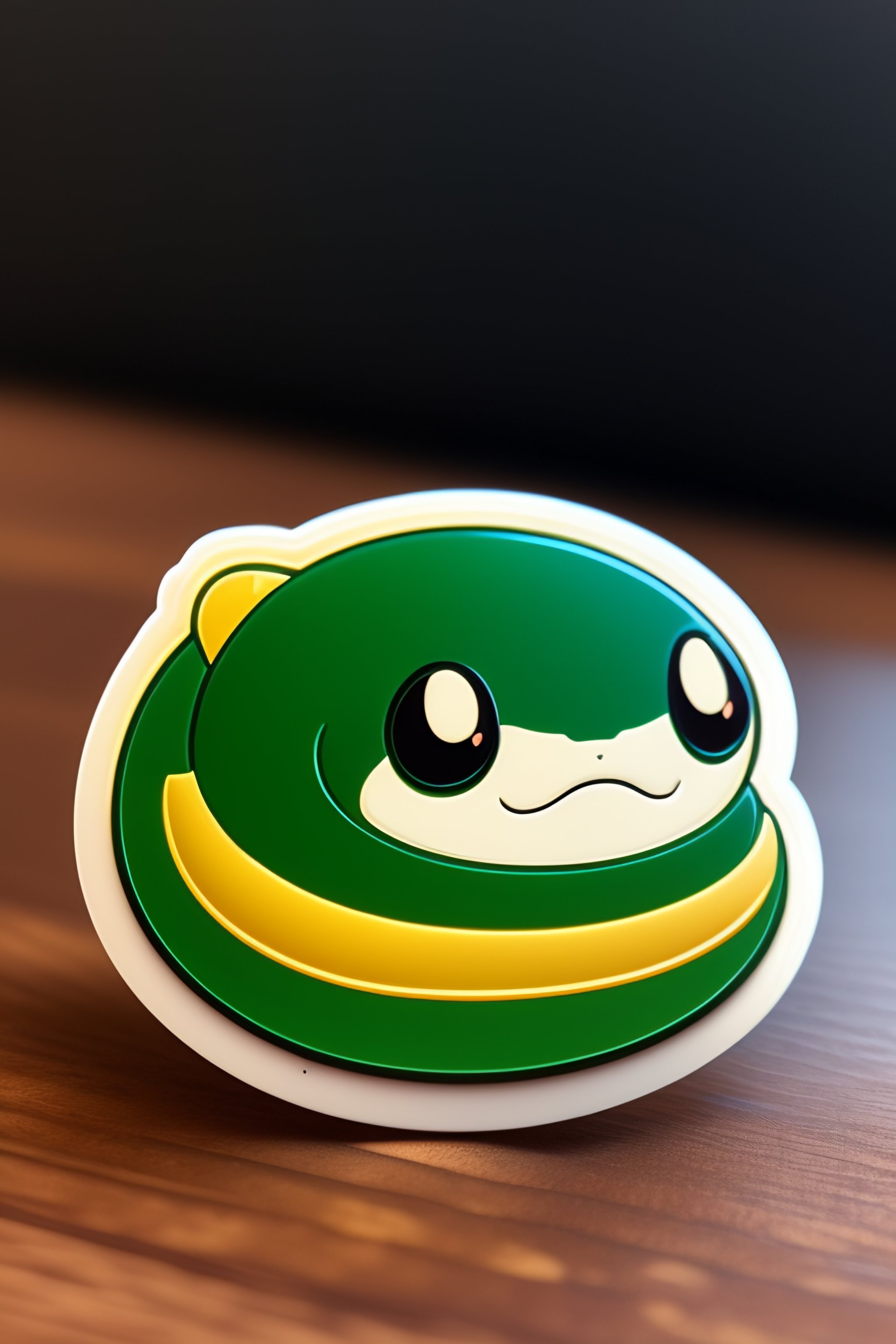Lexica - A die cut sticker of a cute snake with big sad eyes in the ...