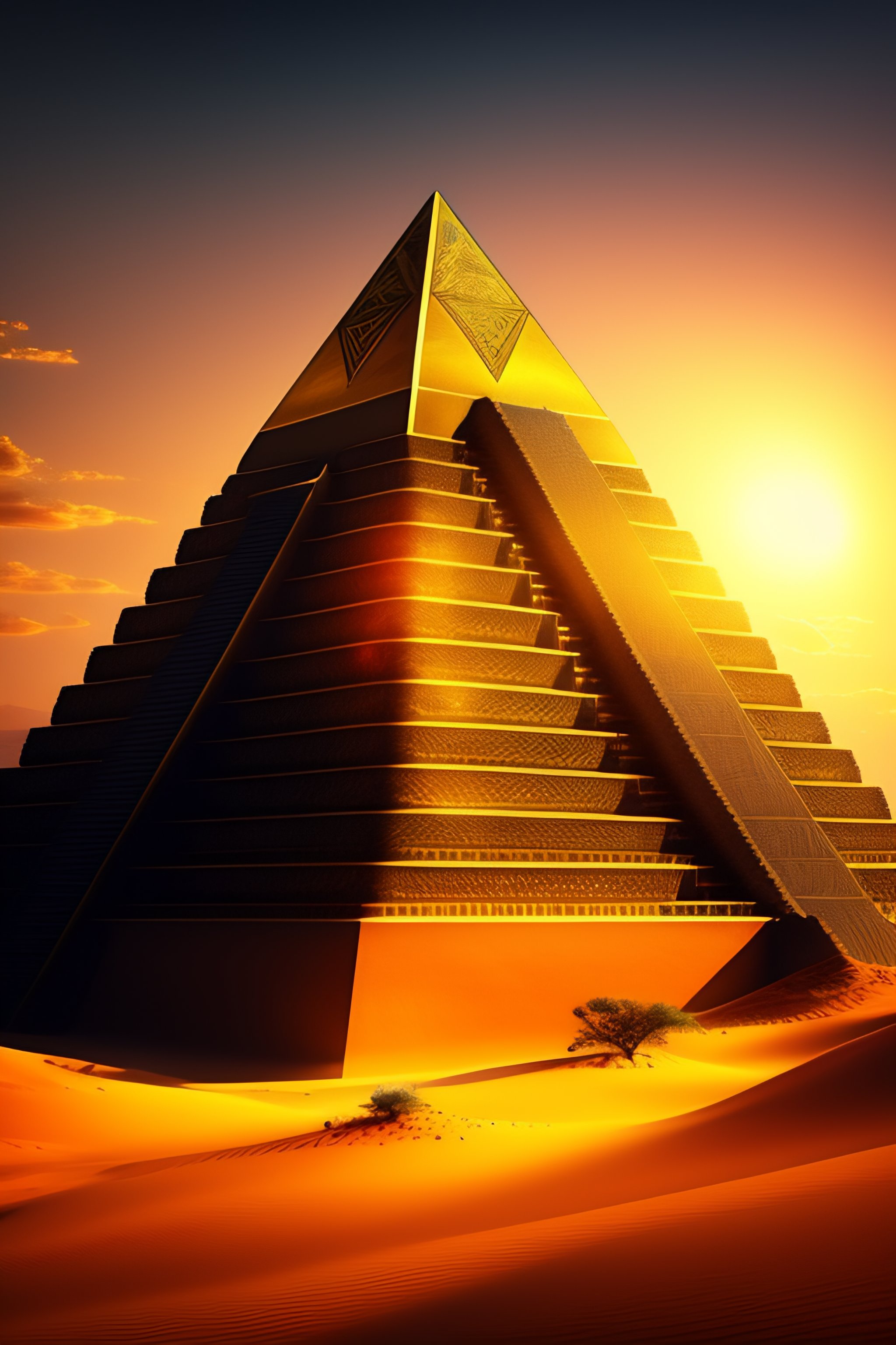 Lexica - Pyramid made from gold bars monkeys climbing to the top ...