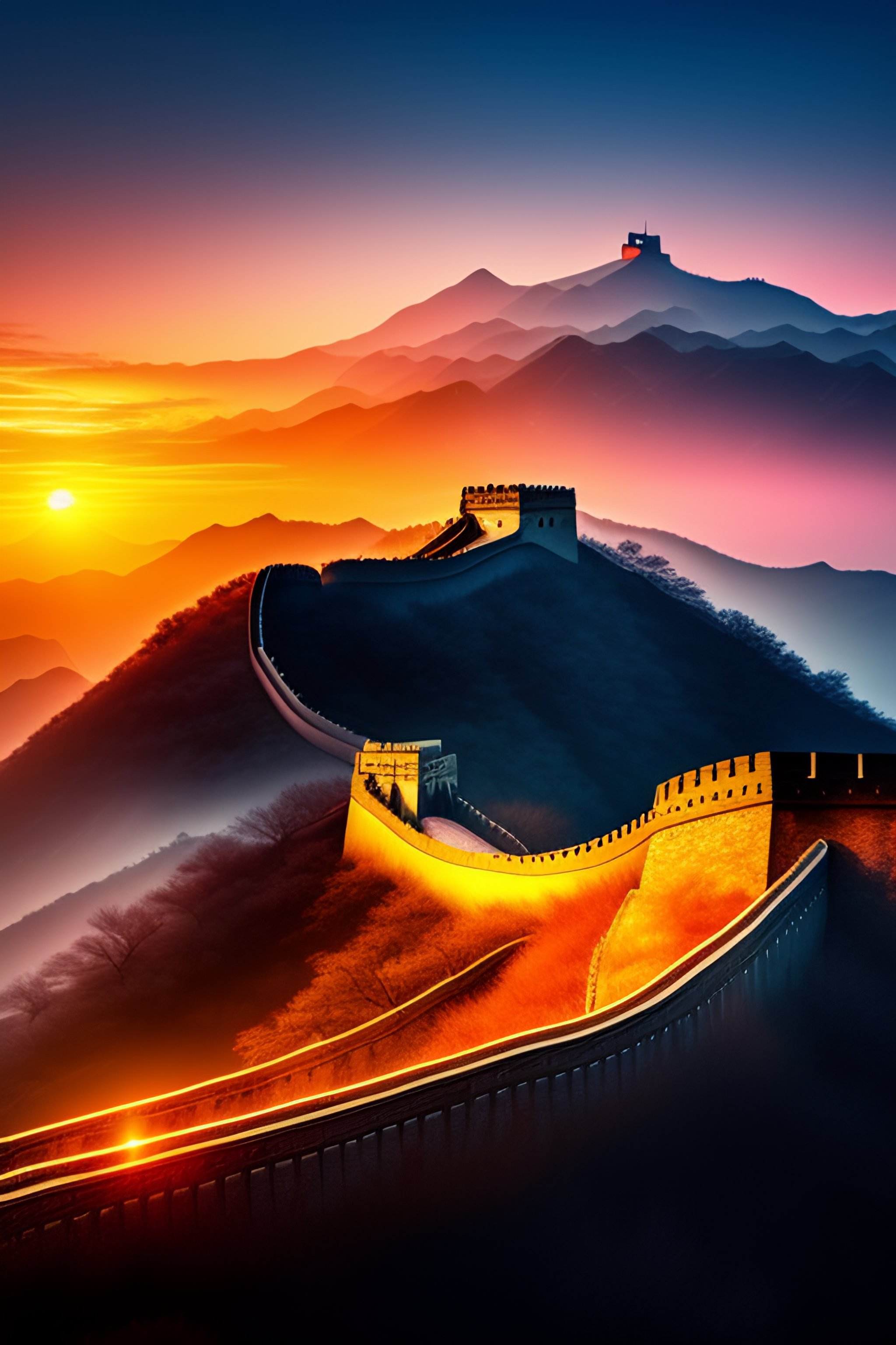 Lexica - Great wall of china sunset