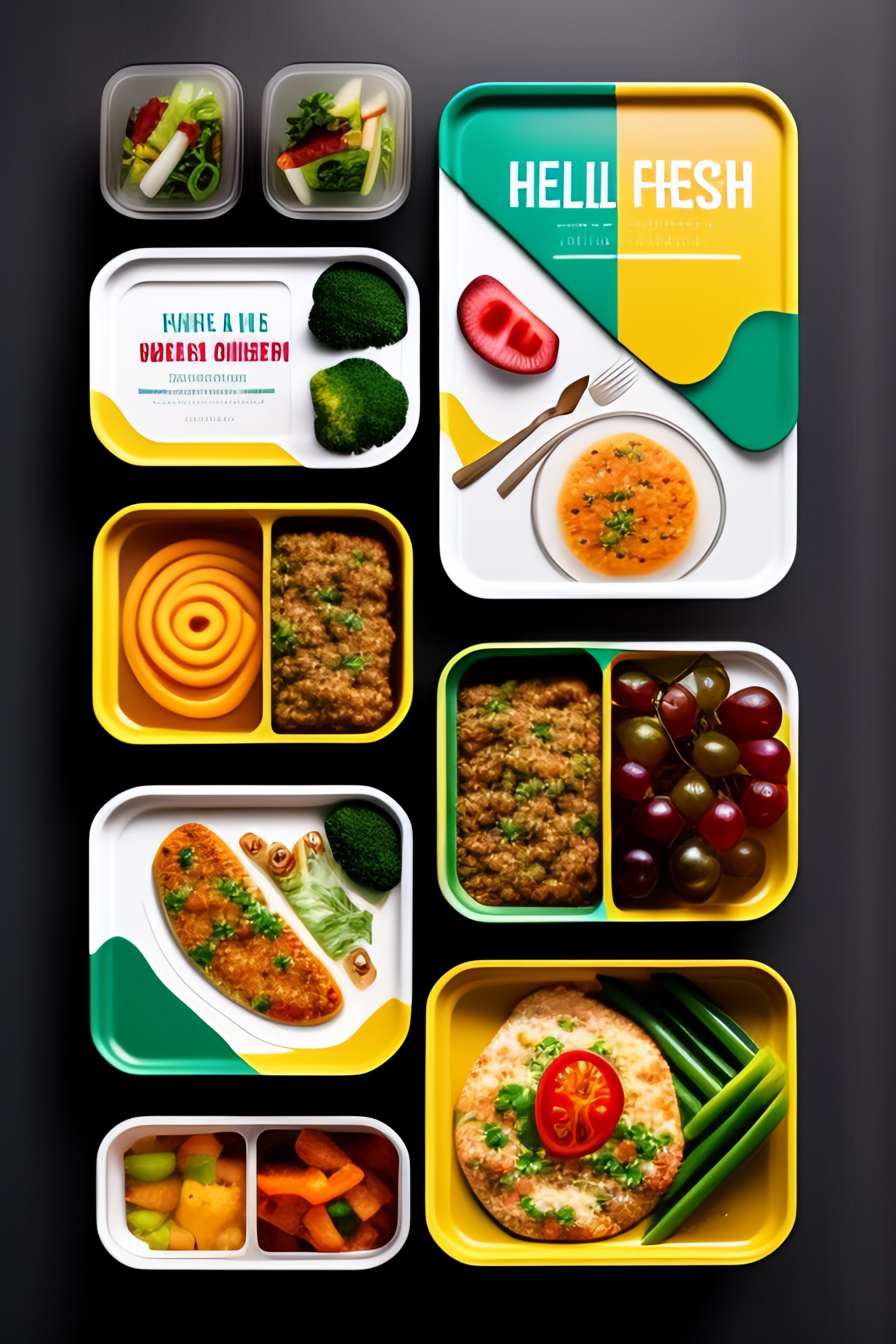 Lexica - Graphic design branded meal kit like Hello Fresh
