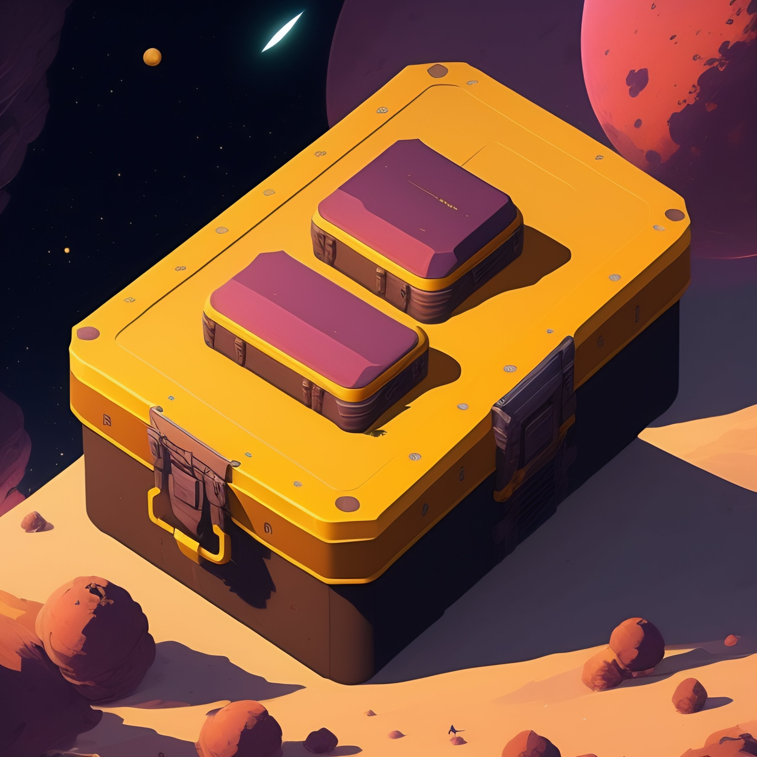 Lexica - A small space operator military box full of stone crystals, by ...