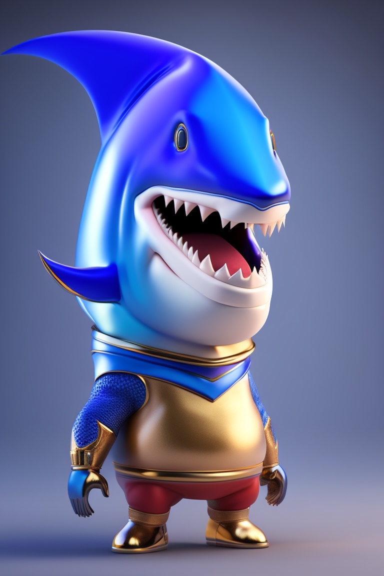 Lexica - Shark Guy Mascot, Nft, Royal Blue, realistic Lighting, blank ...