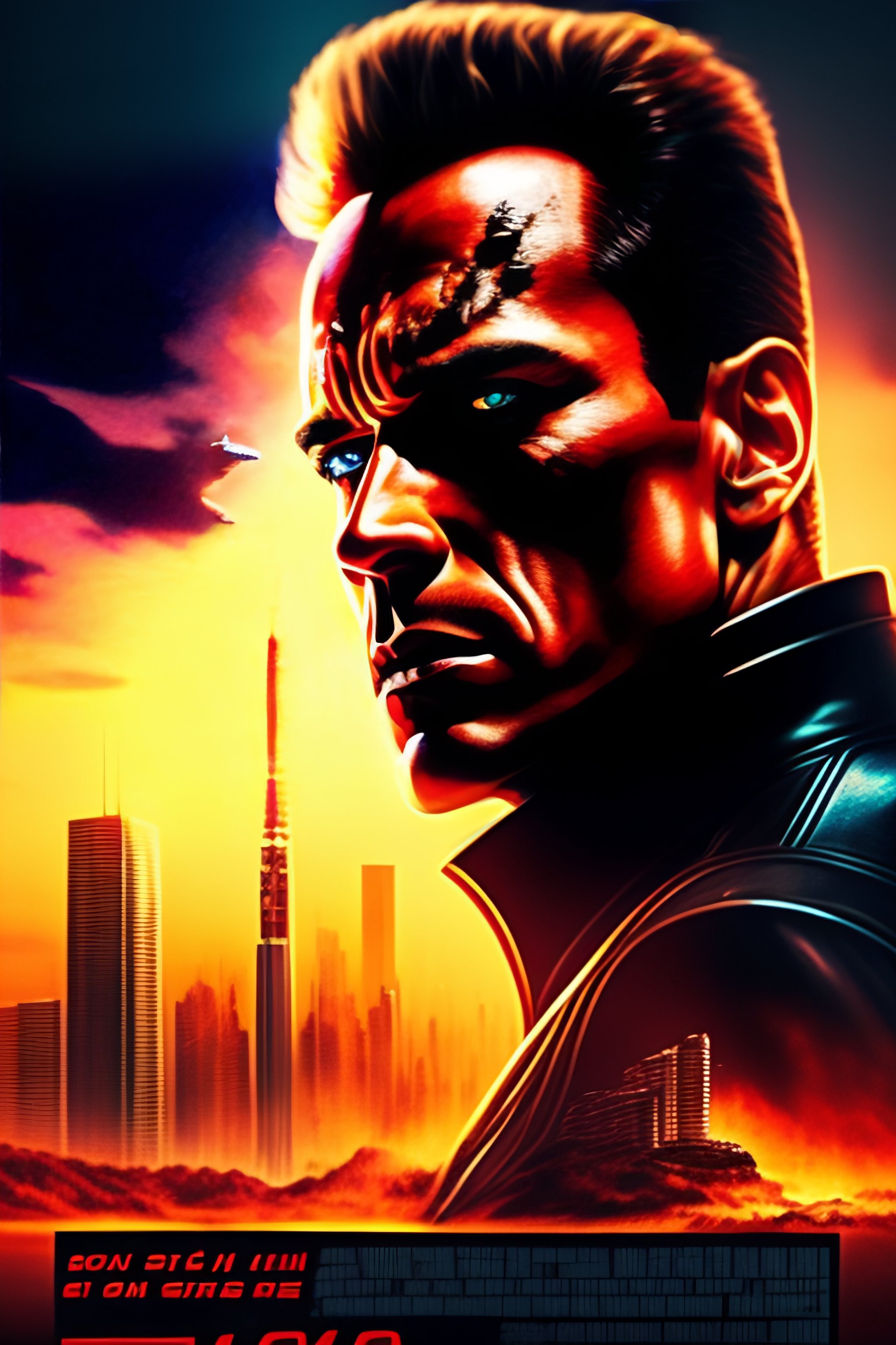 Lexica - A movie poster where the terminator comes out facing robocop