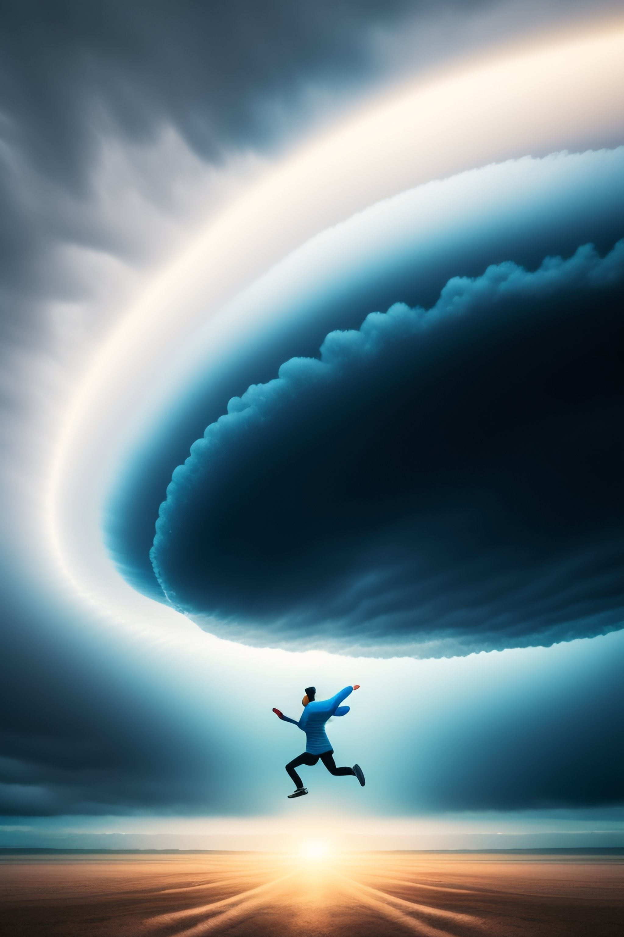 Lexica - Human jumping from cloud