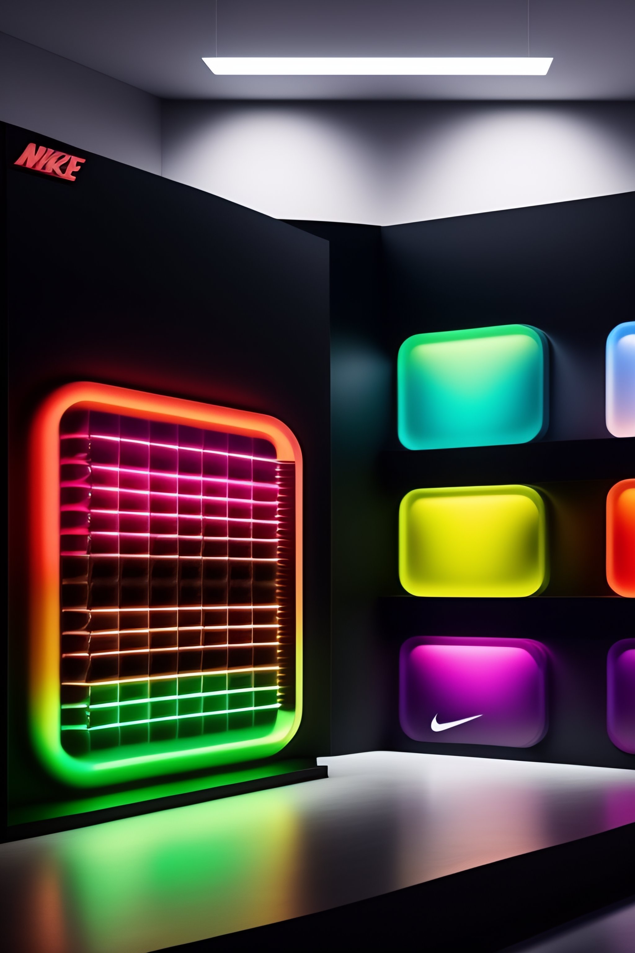 Lexica - Nike Air in showcase with neo lights