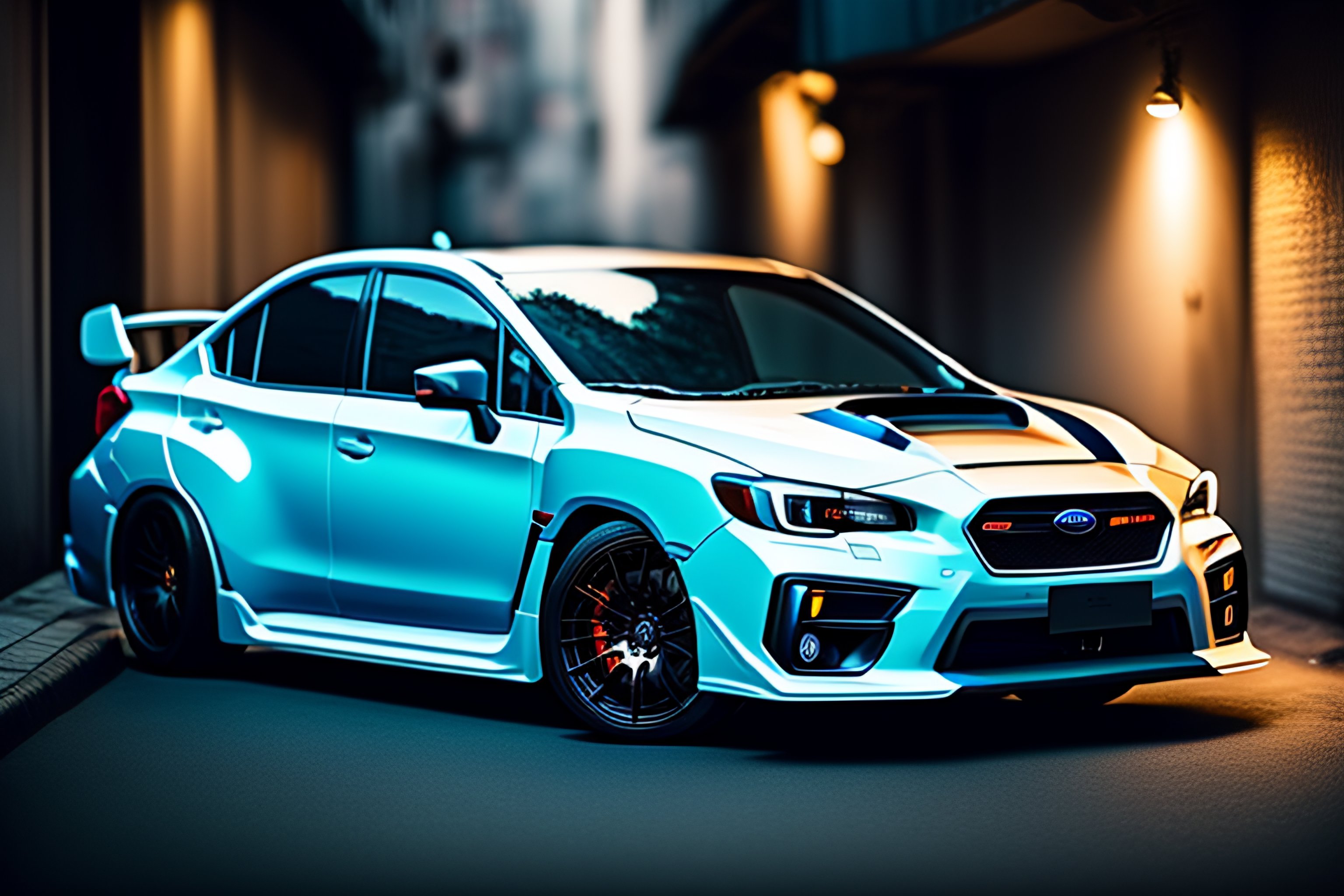 Lexica - Ultra hd! subaru wrx, on a dark alley, nigh, editorial, ivory ...