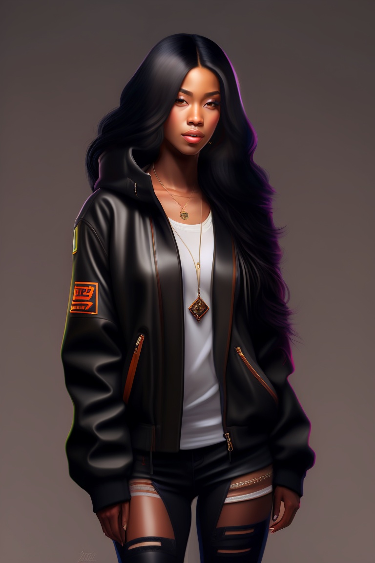 Lexica - Full body Portrait of a mixed raced woman with long length ...