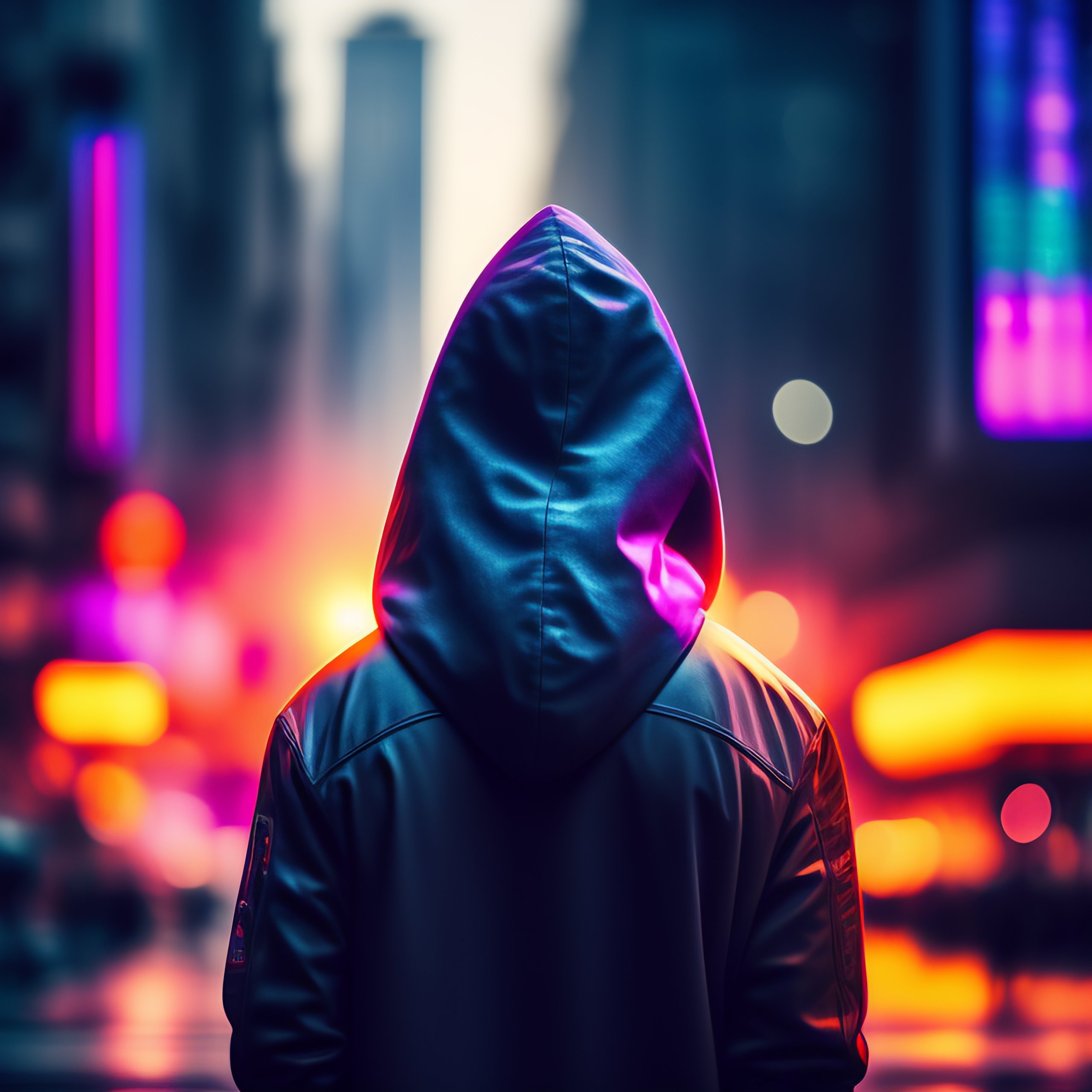 Lexica - A man PHP developer without face in a hoodie standing with his ...