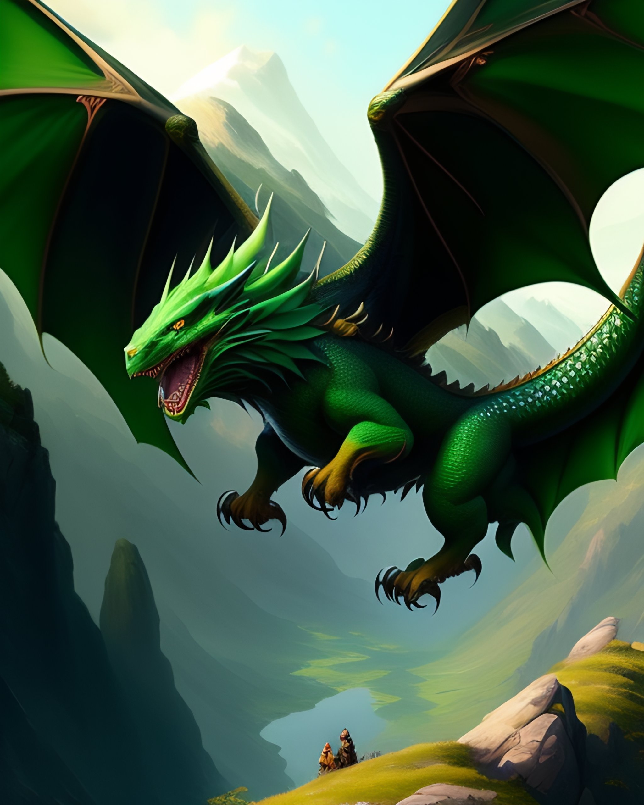 Green Dragon Flying