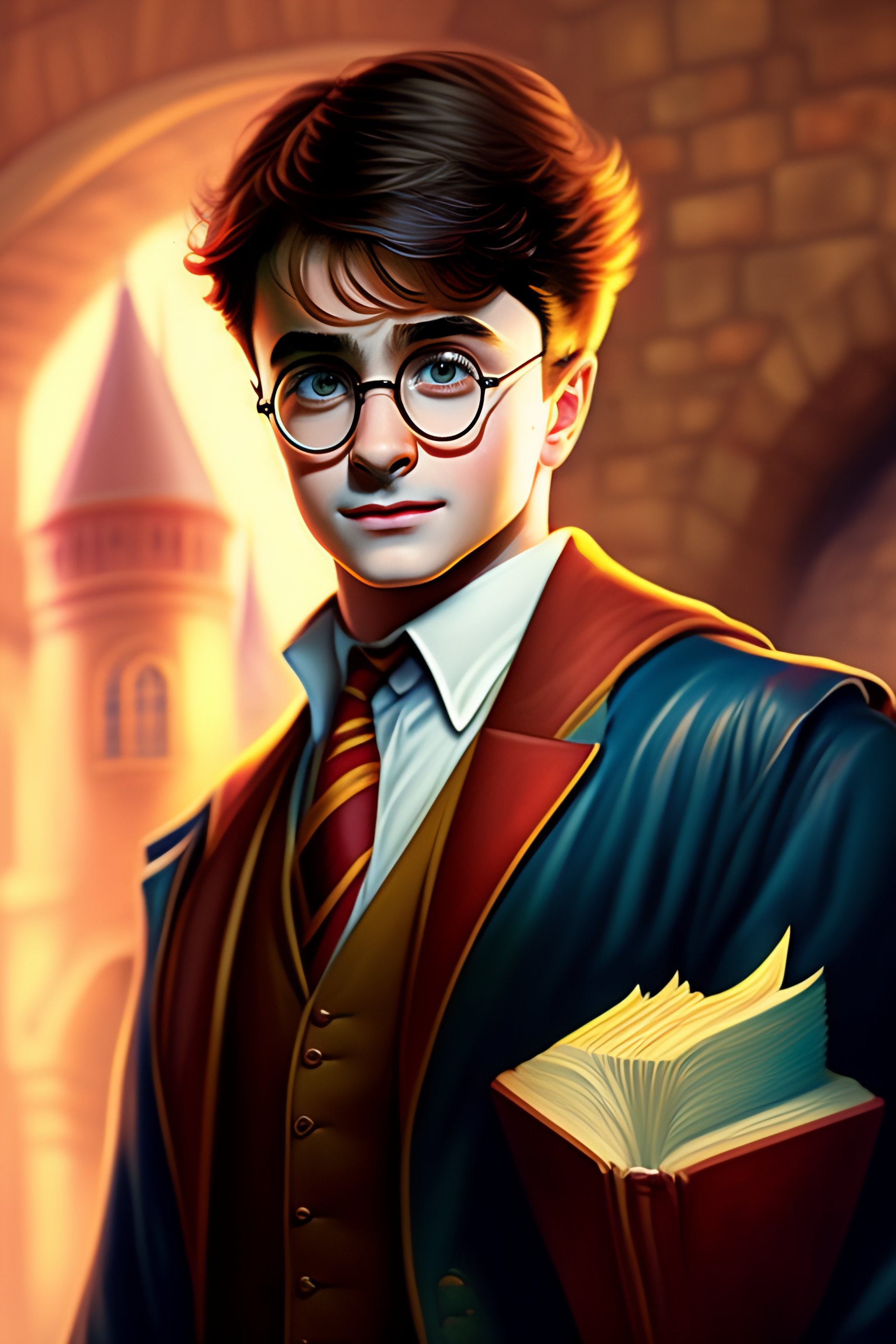 Lexica - Harry Potter of books, by disney, high quality, illustration