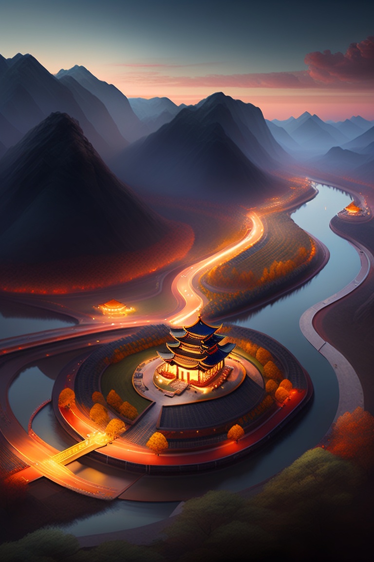 Lexica - Ancient chinese city, top view