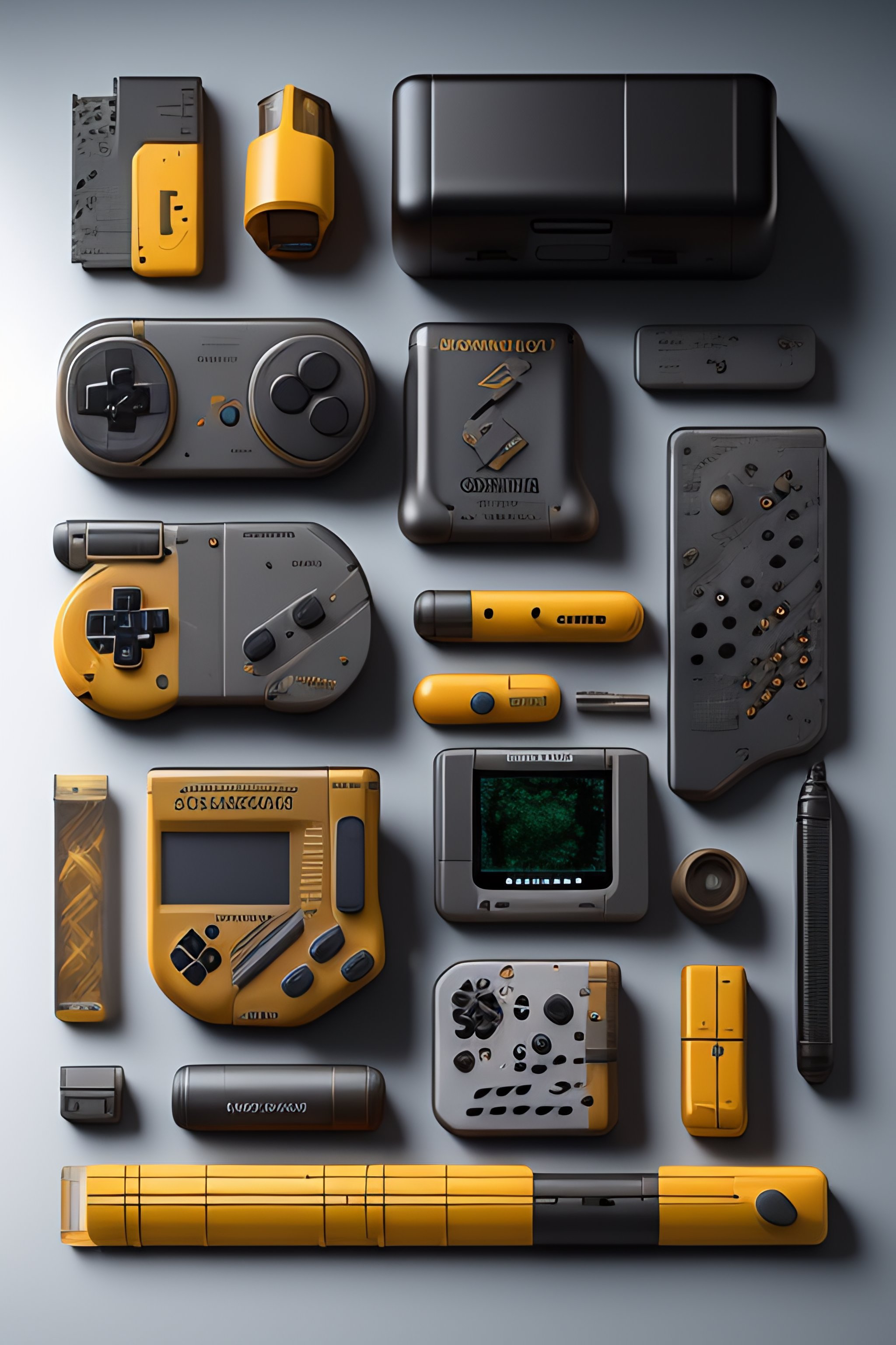 Lexica - Game boy, Costumes and props, Knolling, Knolling layout ...