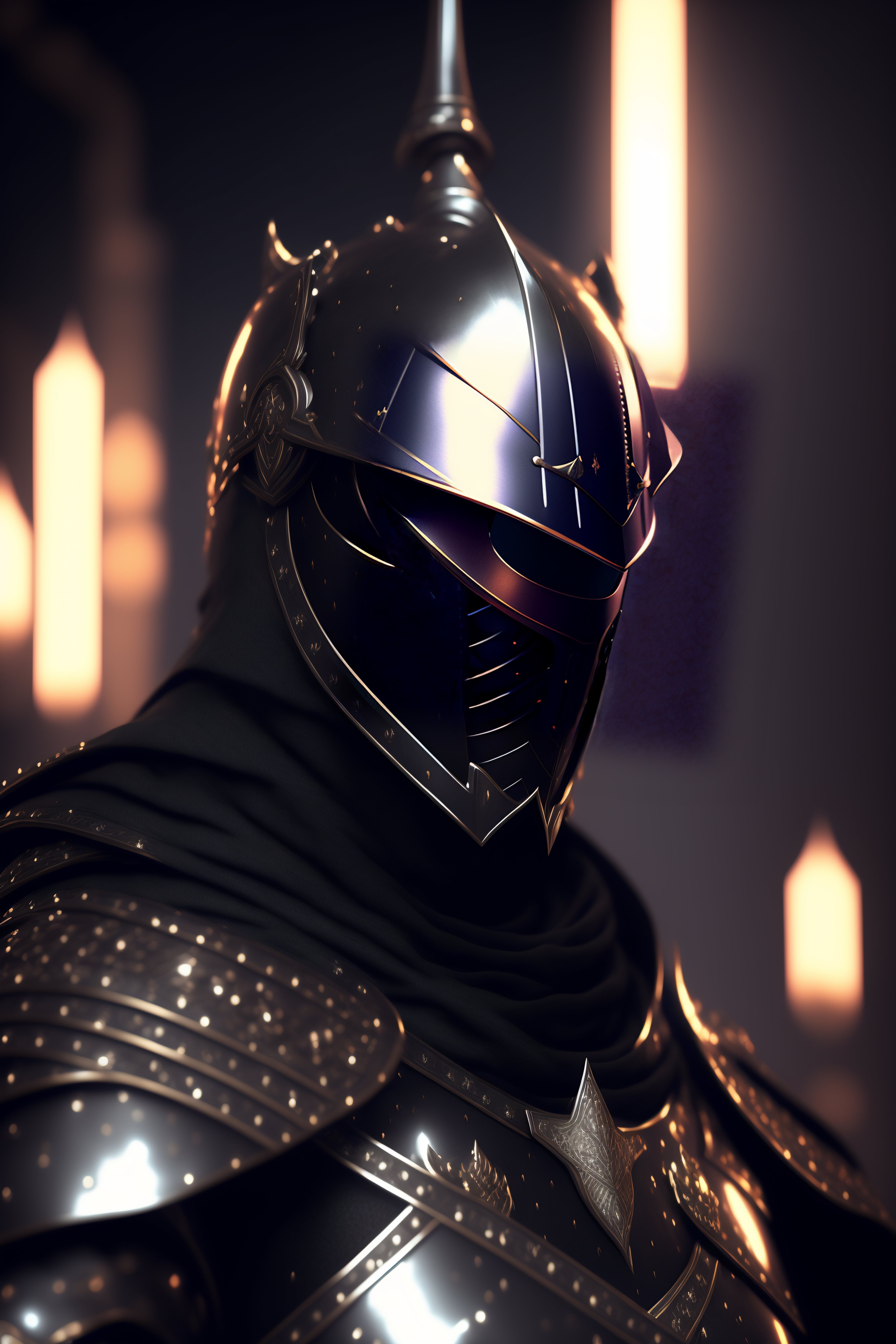 Lexica - A Knight in black crystal armor, Unreal Engine, , 4K, armor ...
