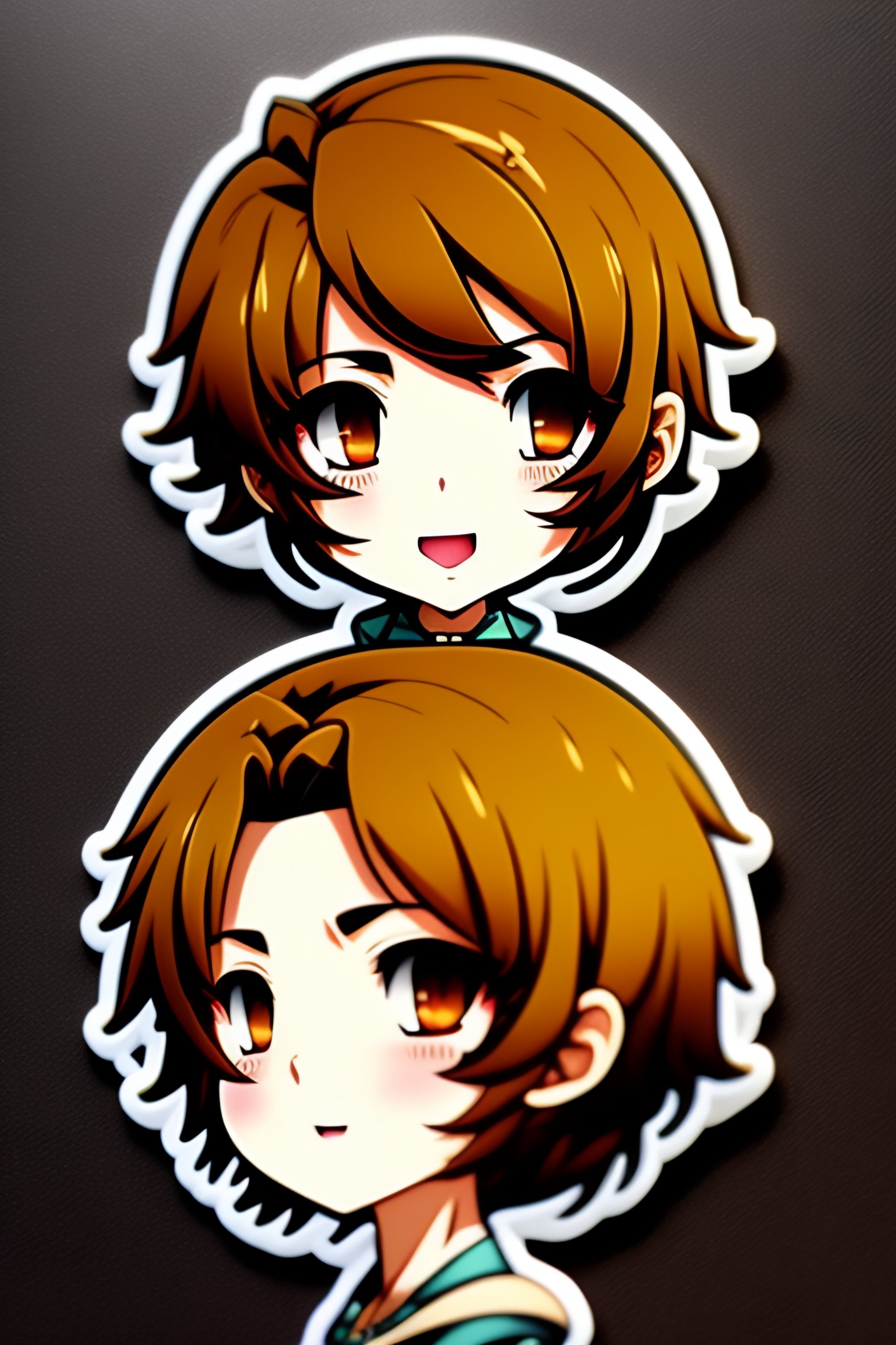 Lexica - Cartoon anime girl short hair sticker, anime style, solid ...