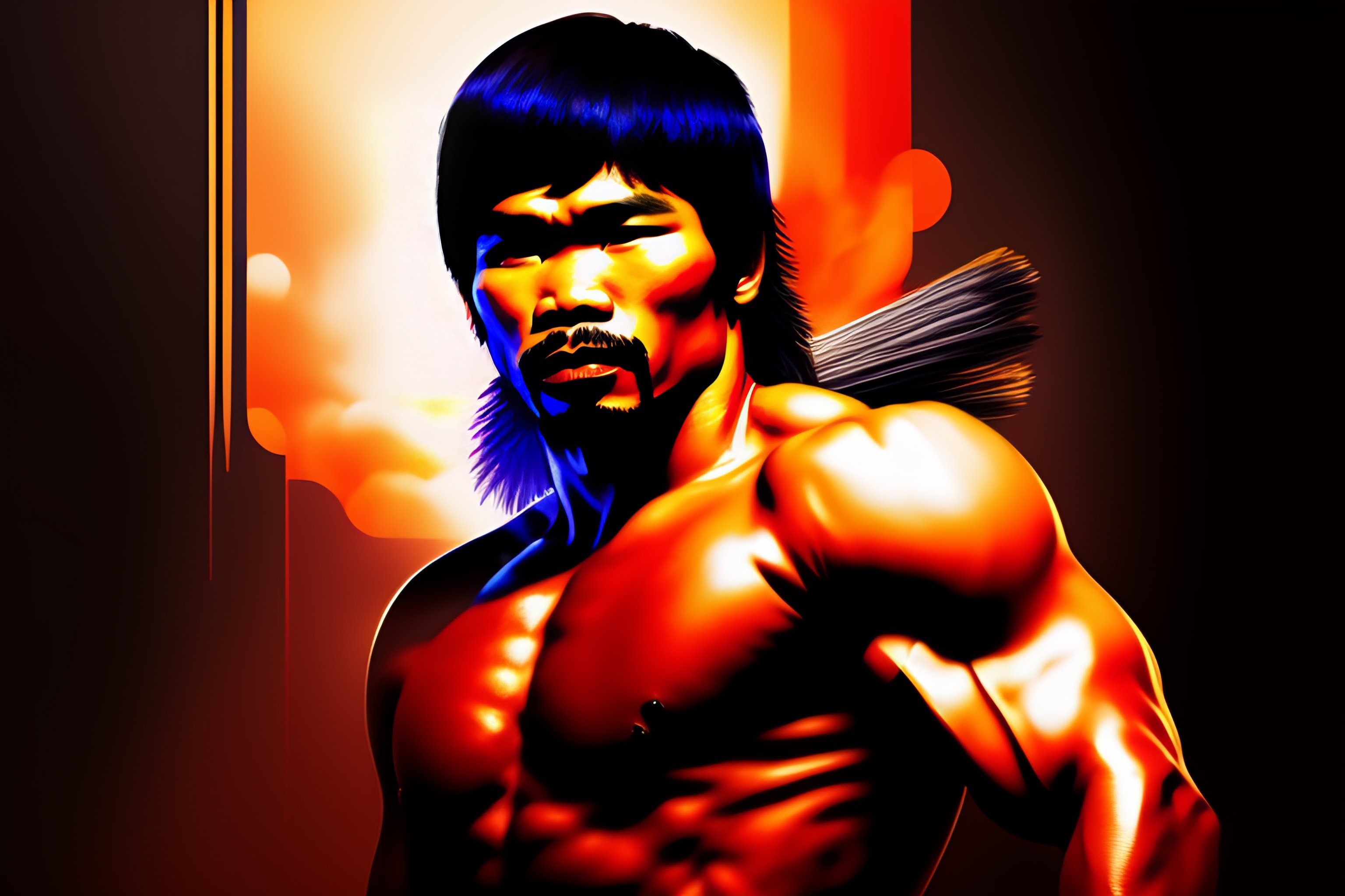 Lexica - Manny pacquiao as a native warrior illustration, well detailed ...