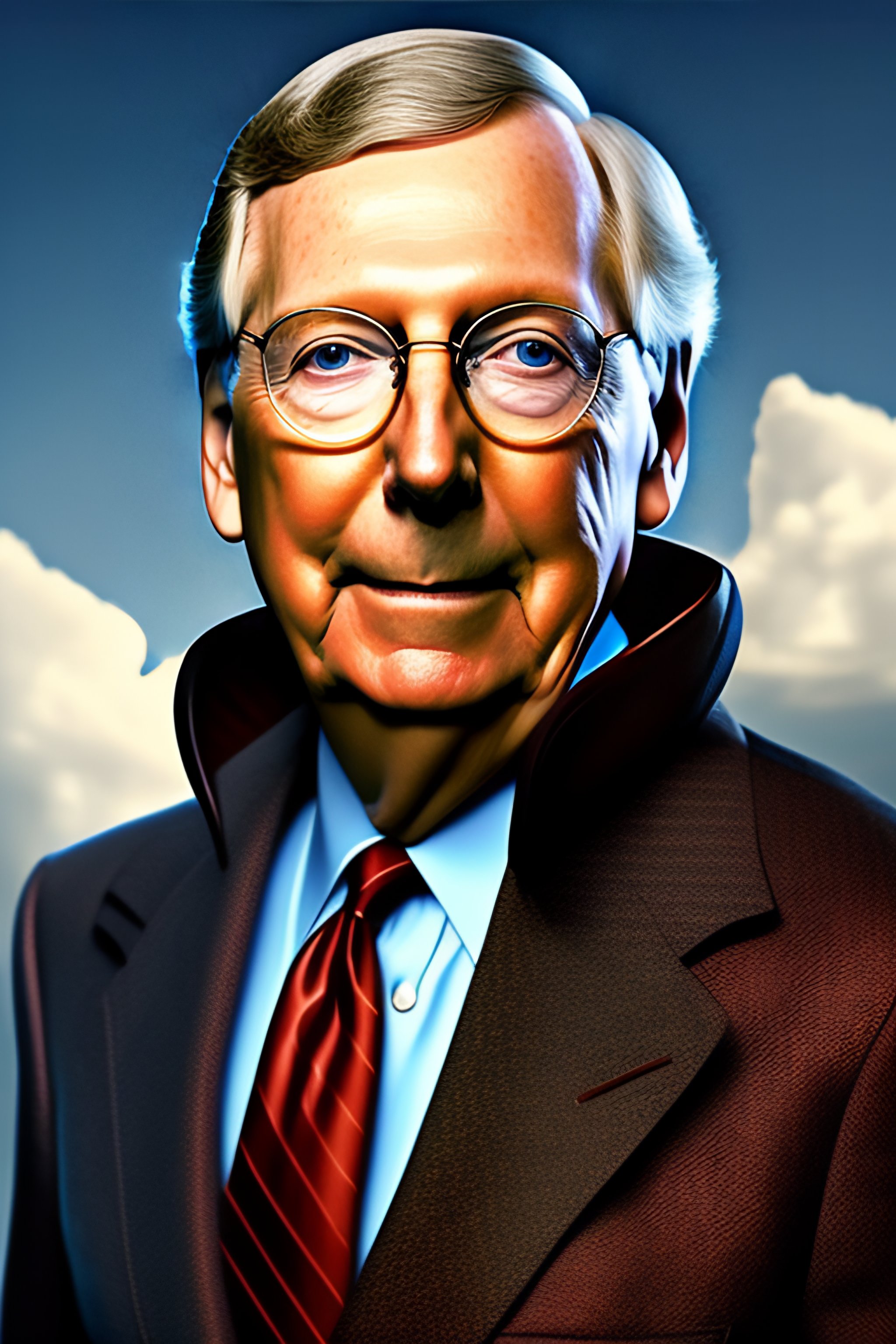 Lexica - Portrait of Mitch McConnell wearing a turtle shell