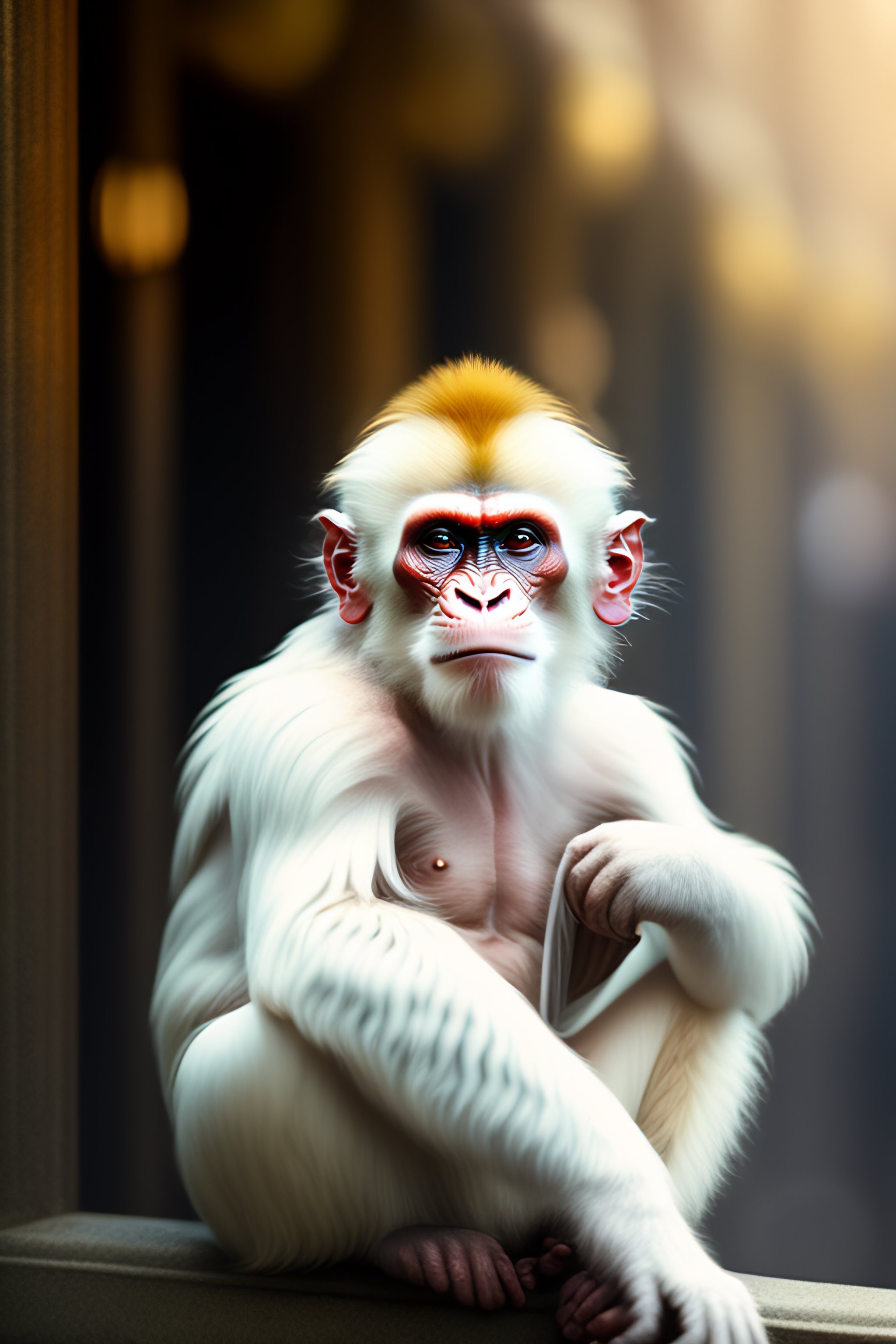 Lexica - The white monkey king is sad when the market crashes