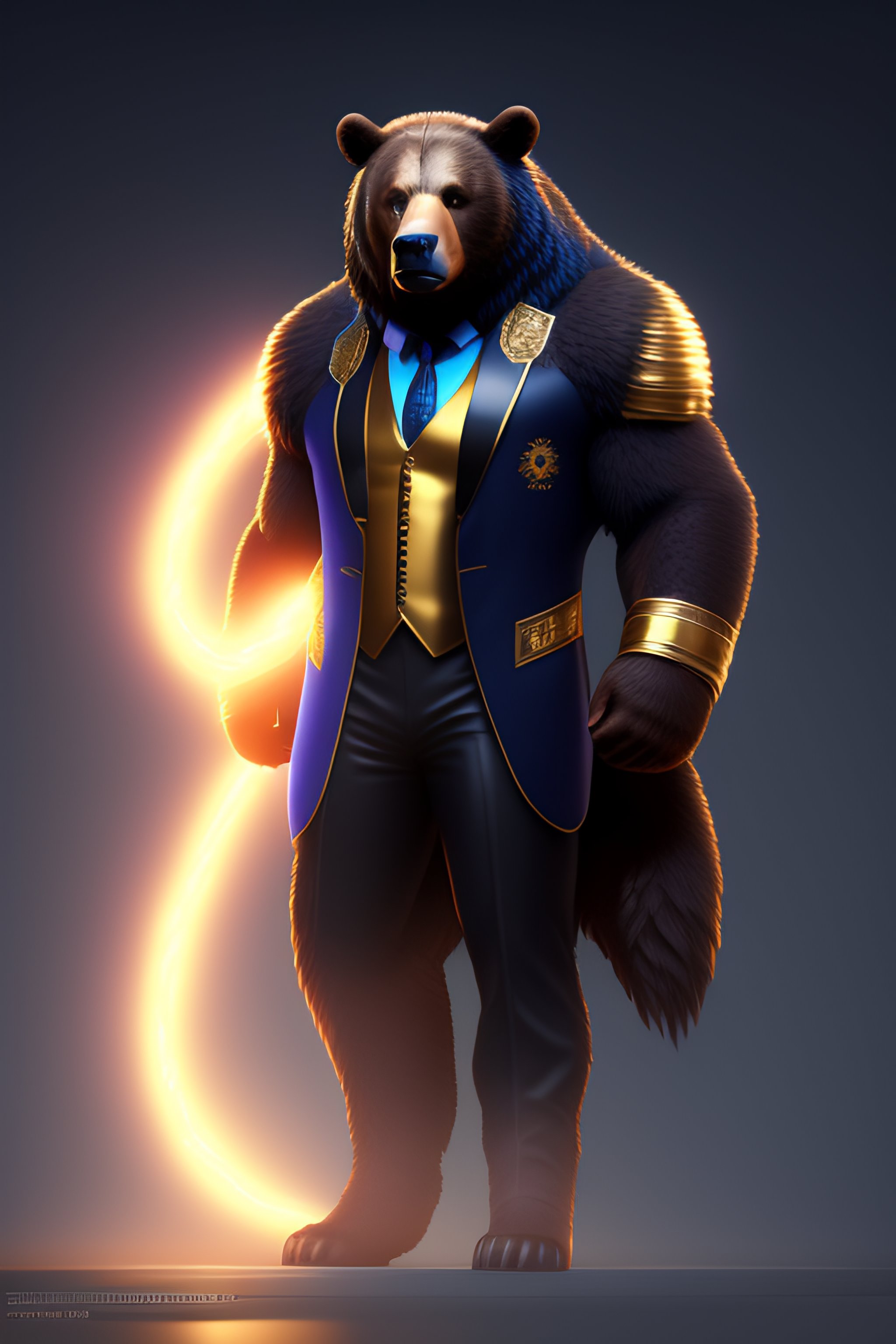 Lexica - Anthro furry humanoid grizzly borwn bear with bull horns ...