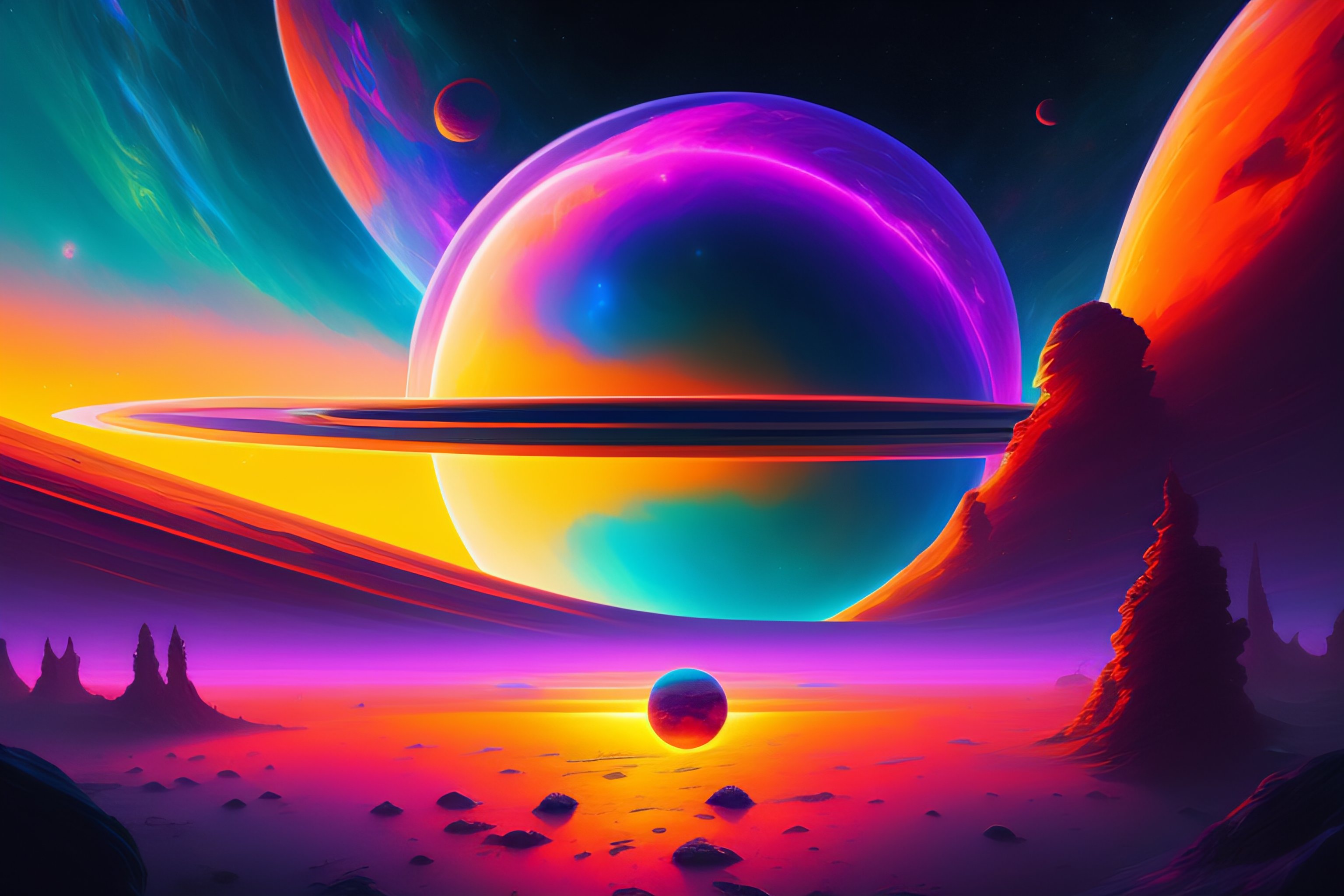 Lexica - Cosmos orbit, highly saturated colors, detailed illustration ...