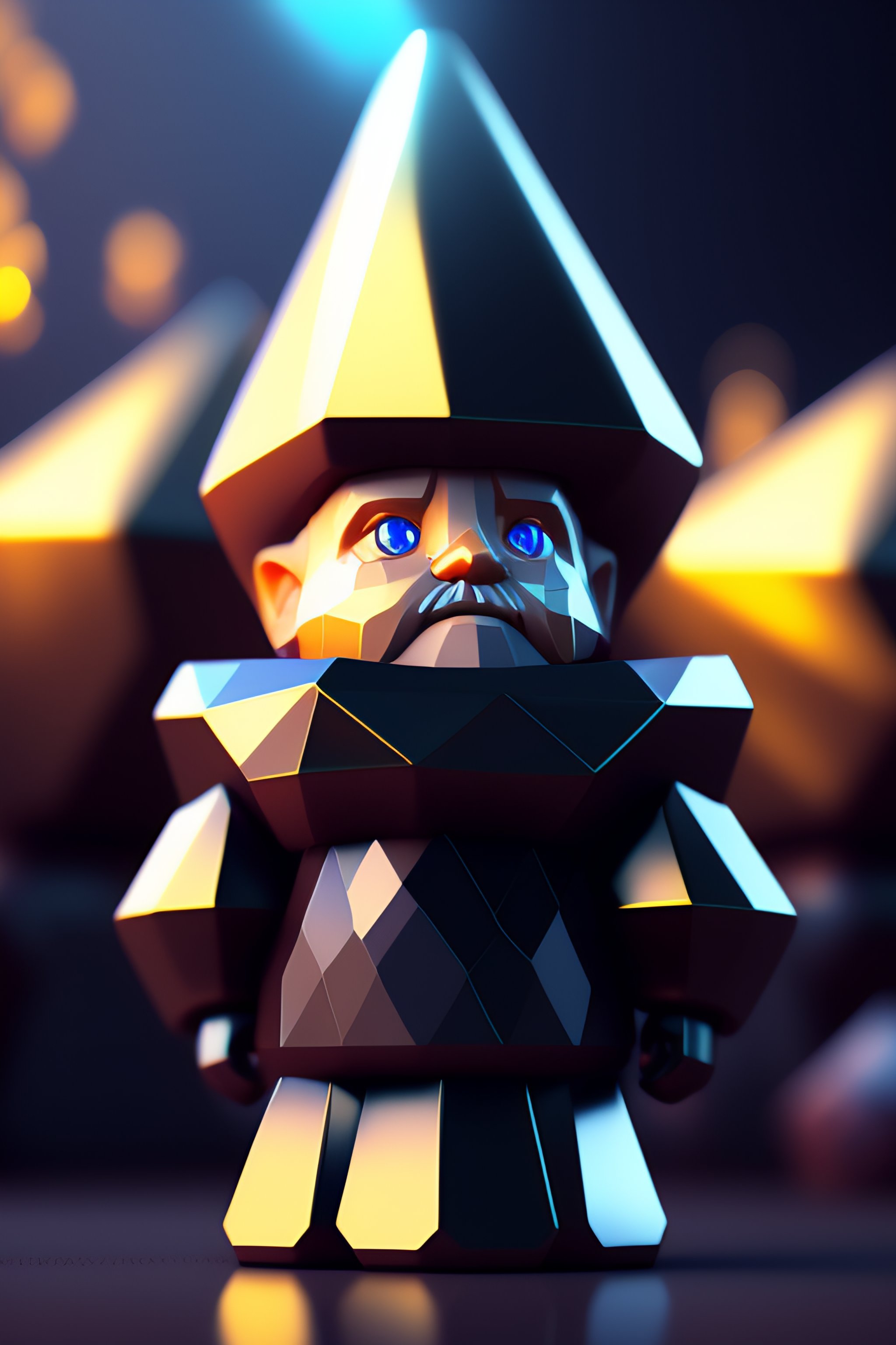 Lexica - Low poly front shot of a gnome character ominous intricate ...