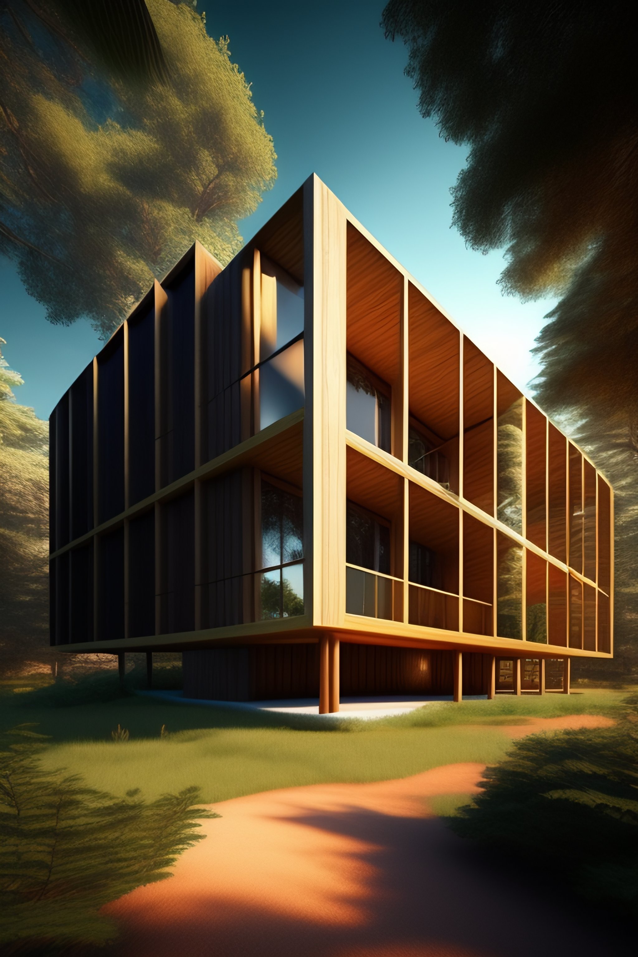 Lexica - Architecture, wide angle, african inspired, 8 k, forest ...