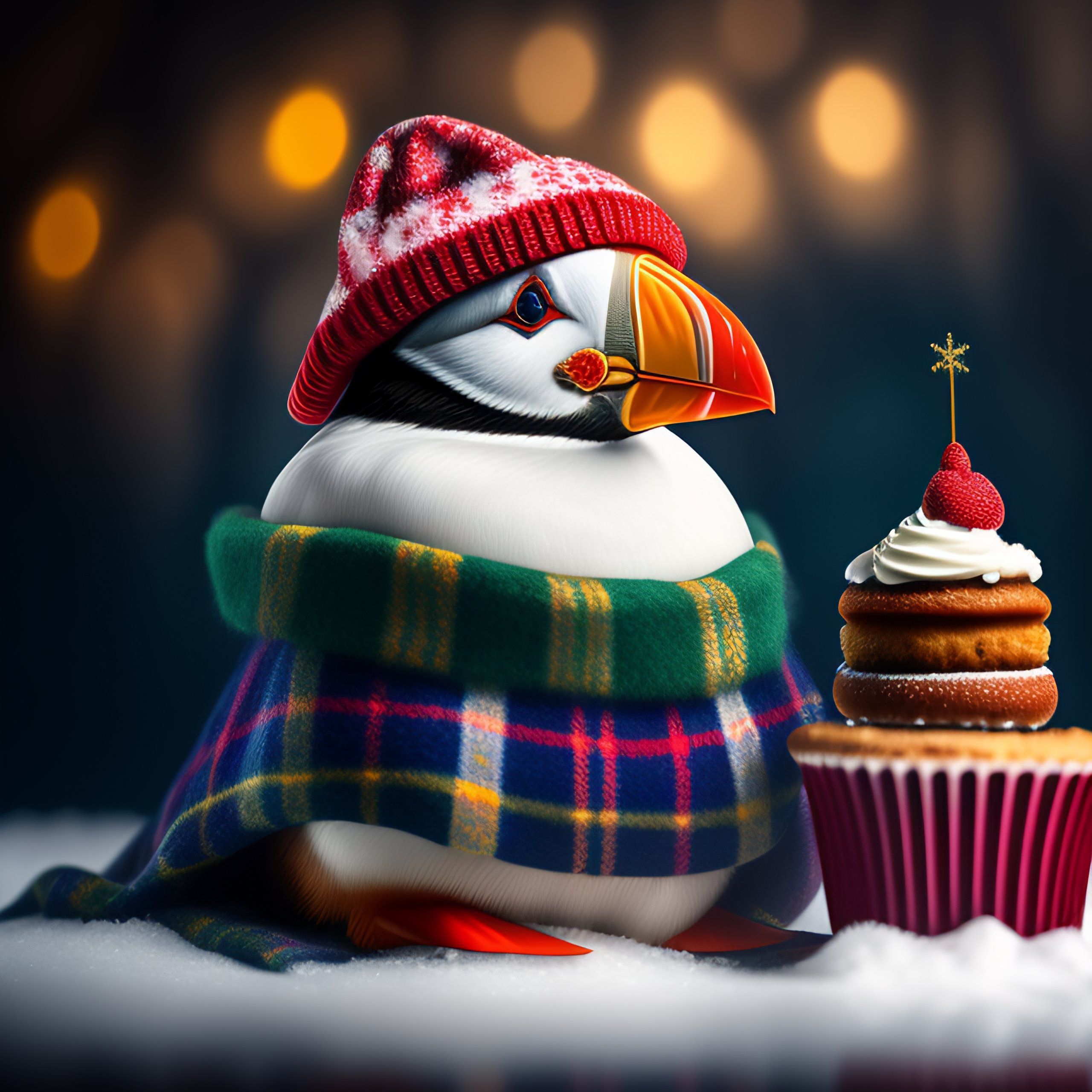 Lexica - Beautiful and bright advertising, painting of a puffin in ...