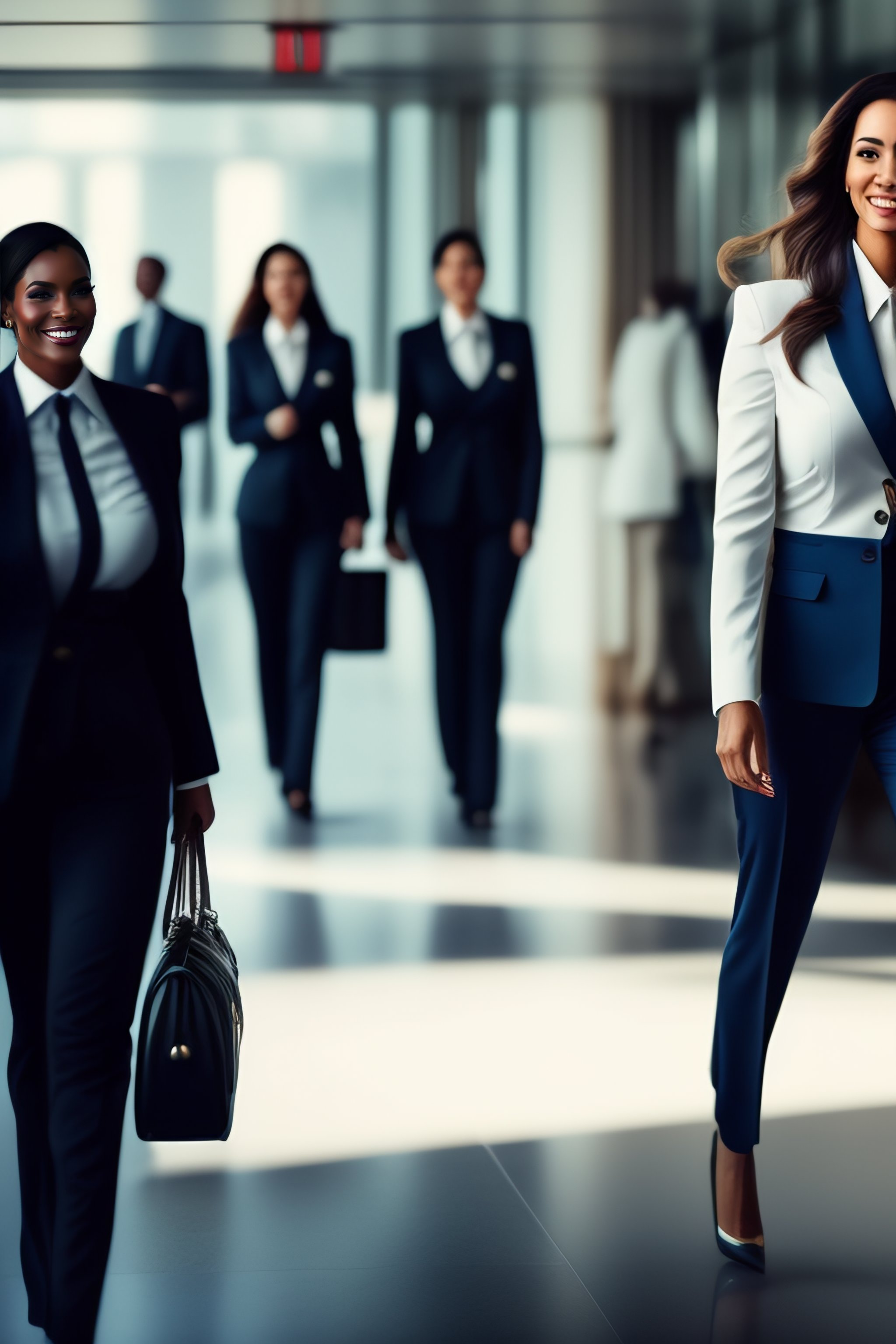 Lexica - Happy business women going to work morning