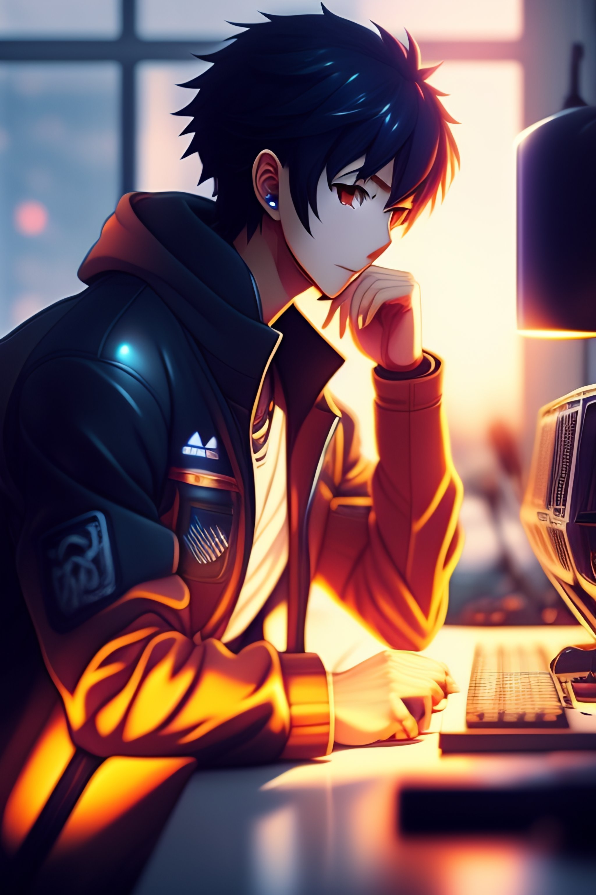 Lexica - An anime style portrait of man , studio ghibil, anime ...