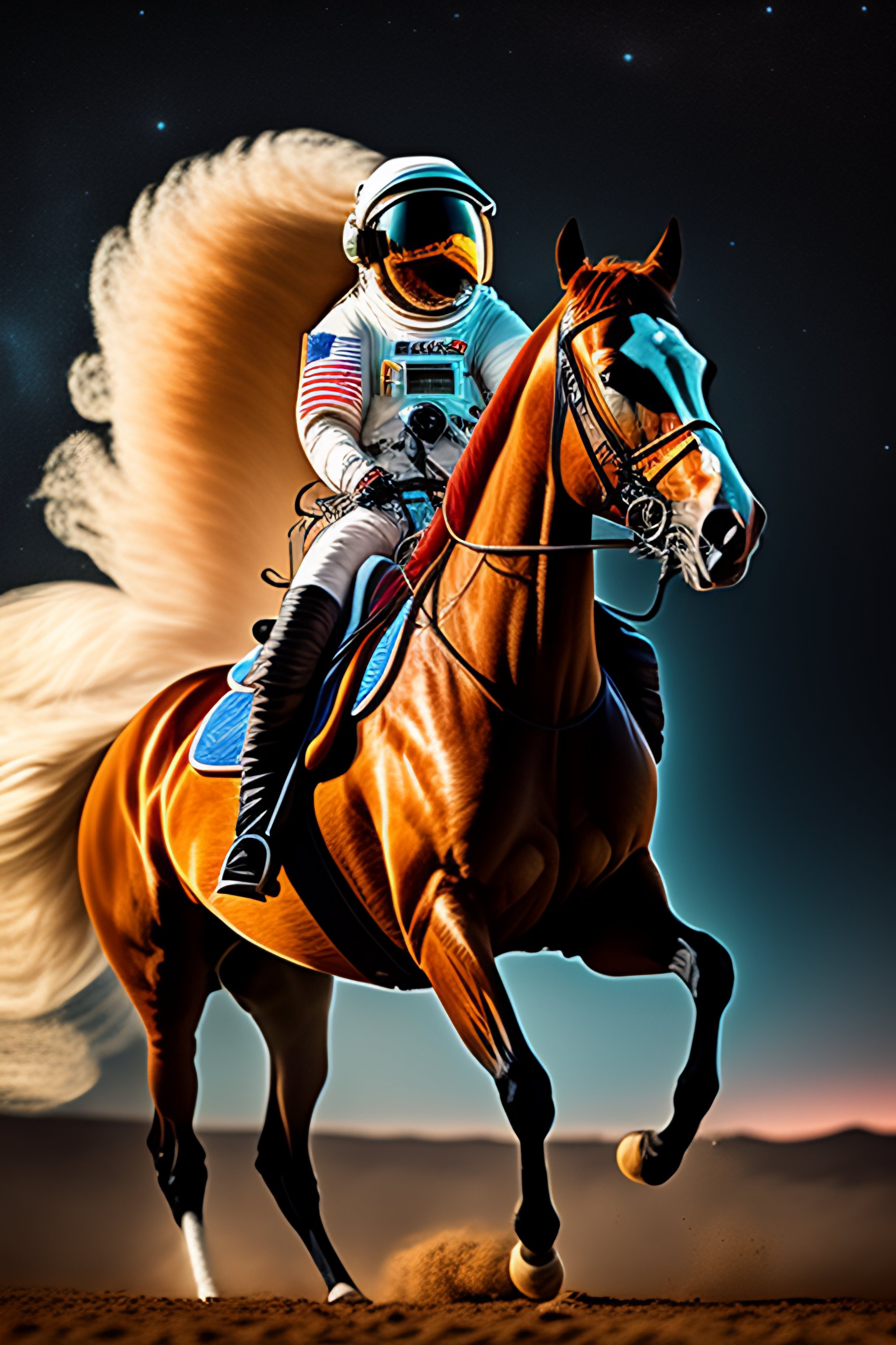 Lexica - A photograph of an astronaut riding a horse