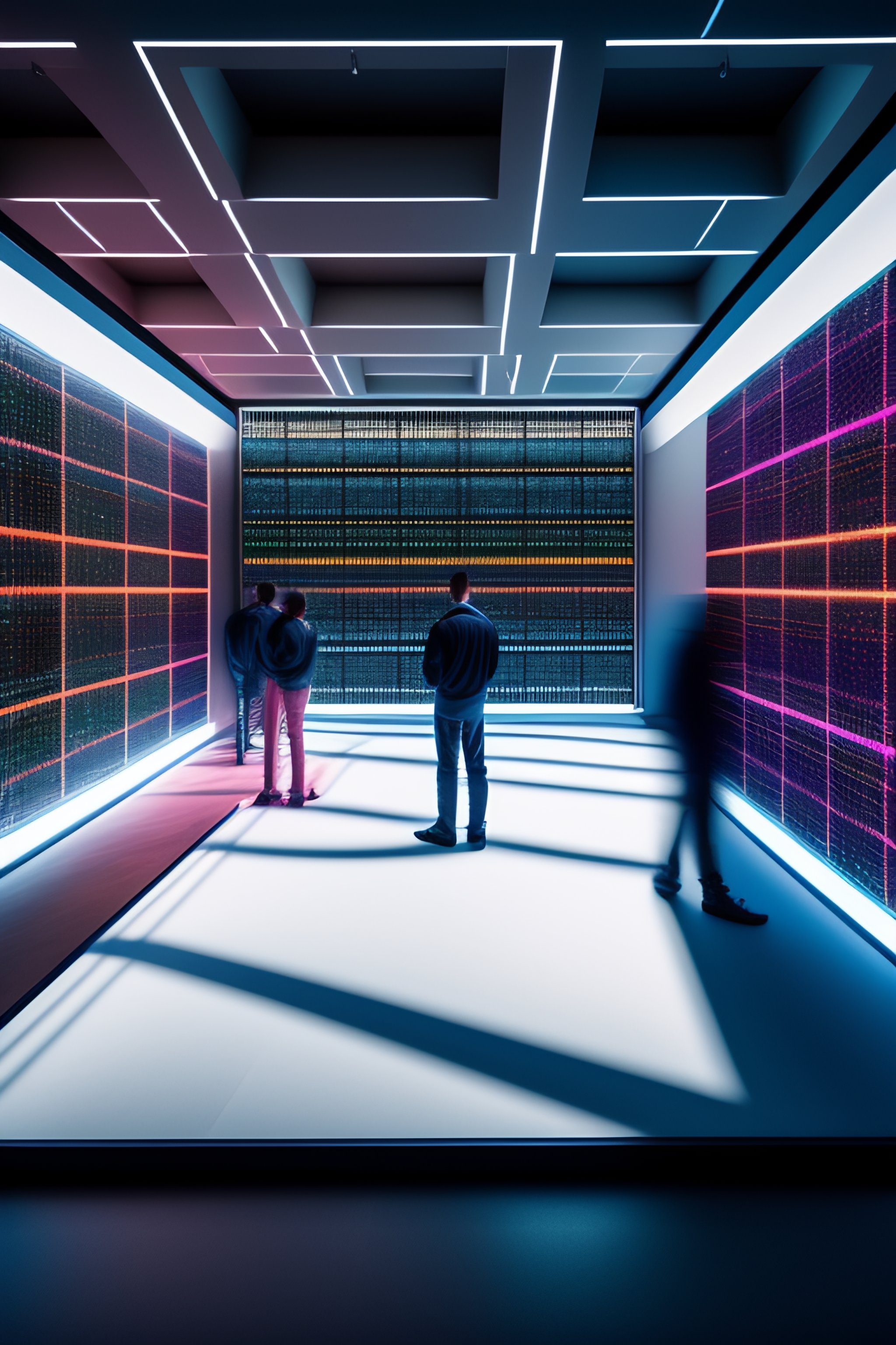 Lexica - Interior shot inside a network structure filled with virtual ...