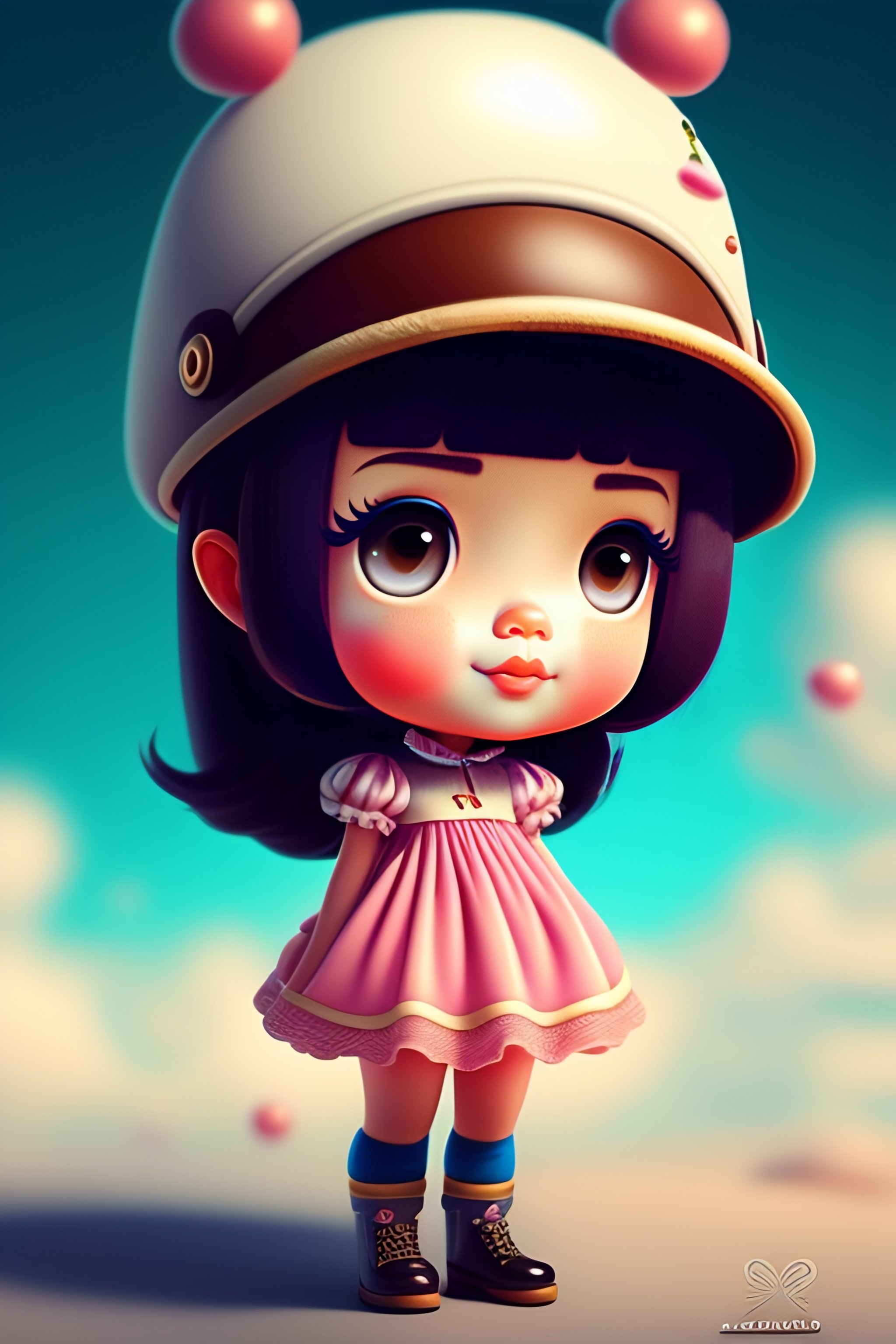Lexica - Cute and adorable cartoon, surrealism, super cute,3D, kawaii, girl