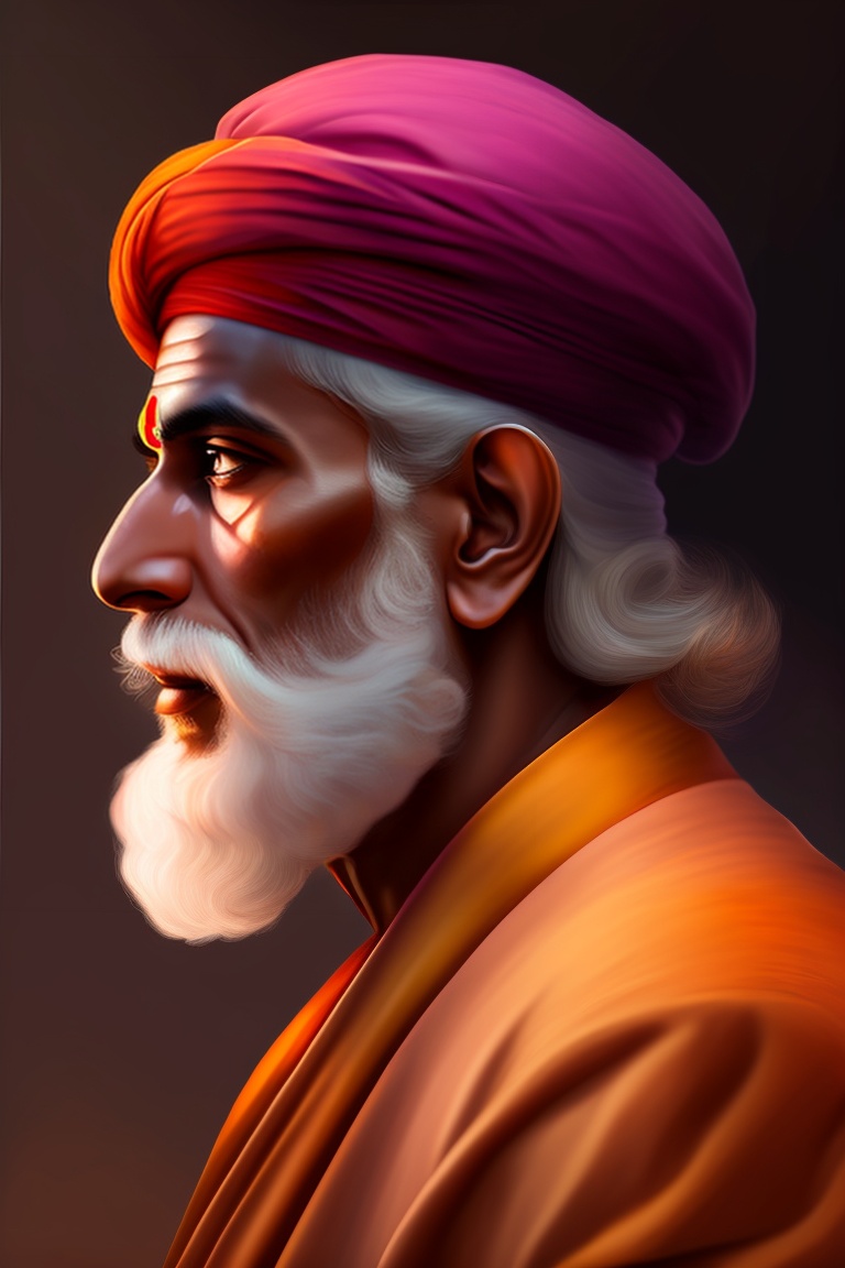Lexica - Portrait of an ancient Hindu brahmin monk by Malika Favre ...