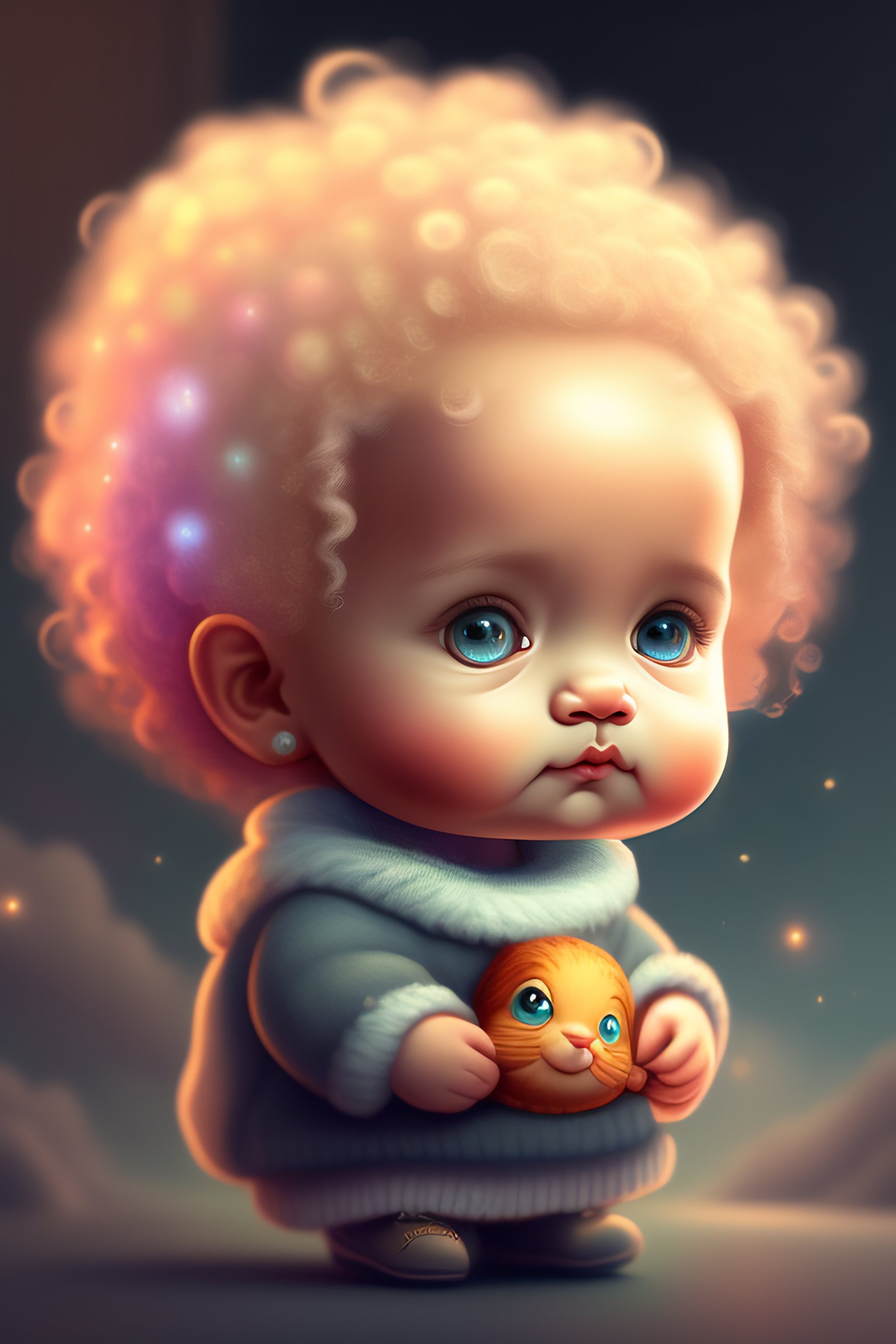 Lexica - Cute and adorable cartoon Albert Einstein baby, fantasy ...