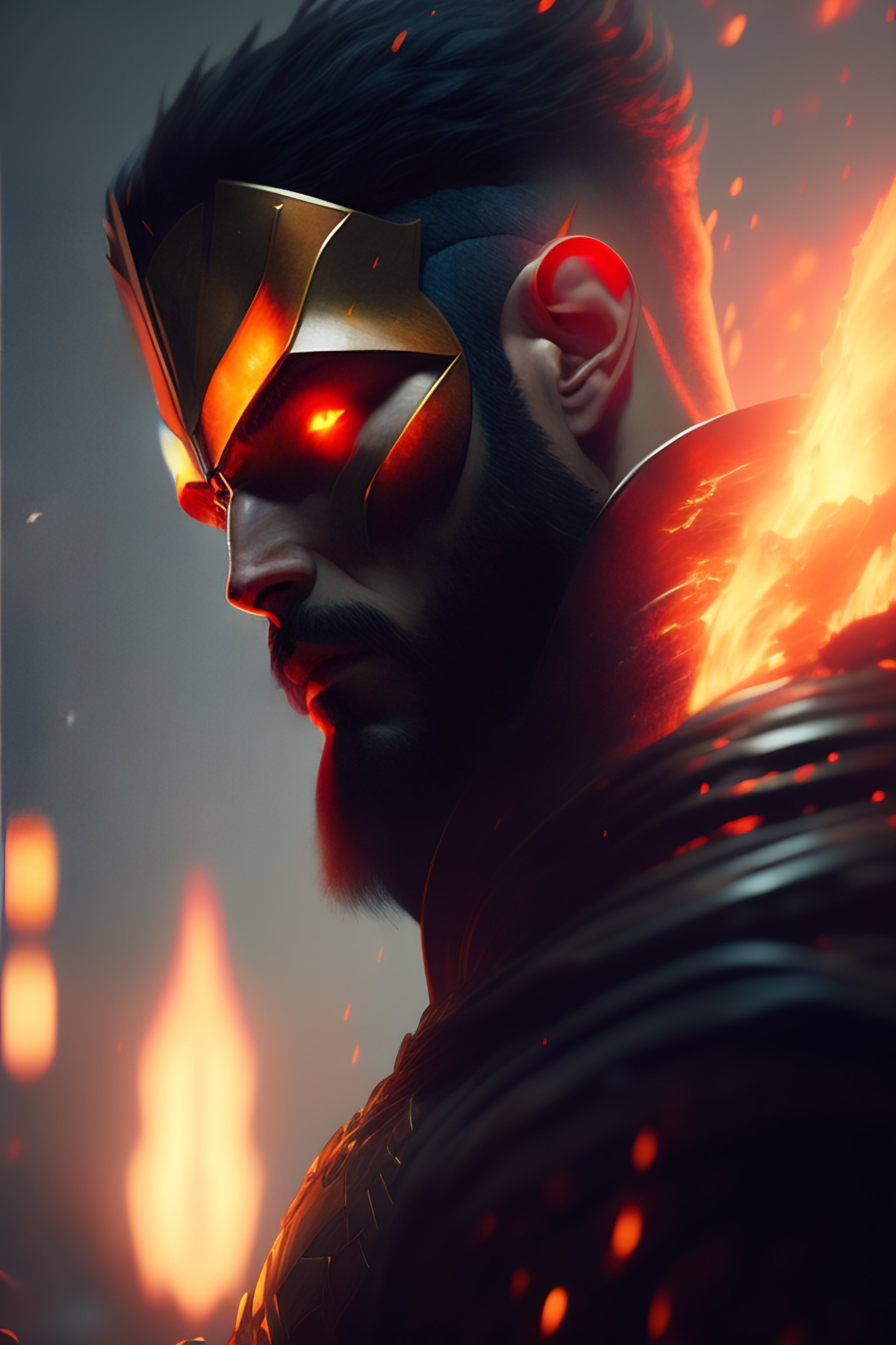 Lexica - A pure glowing god versus bloody ashes devil, digital art ...