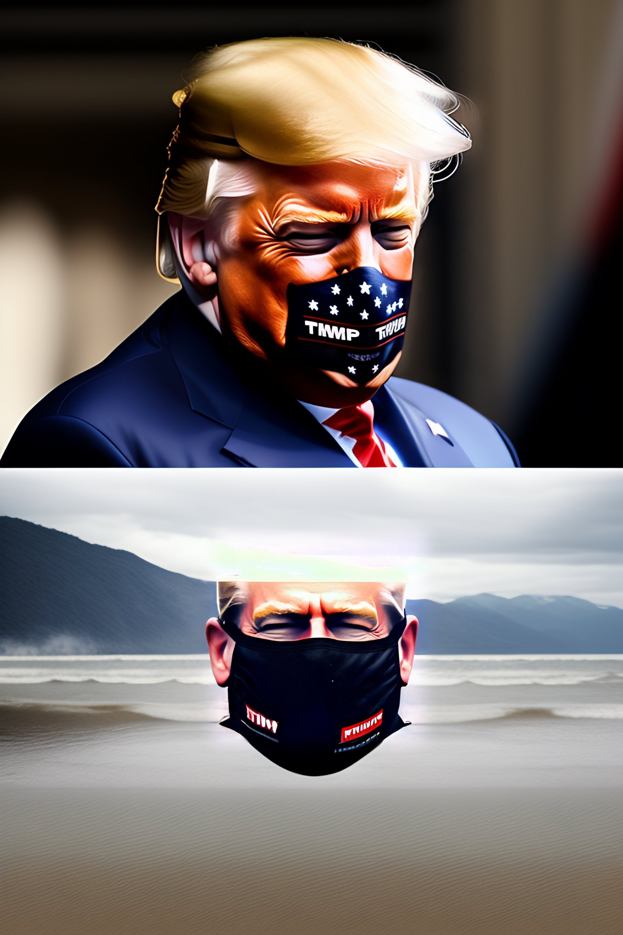 Lexica - Donald Trump wearing a face mask
