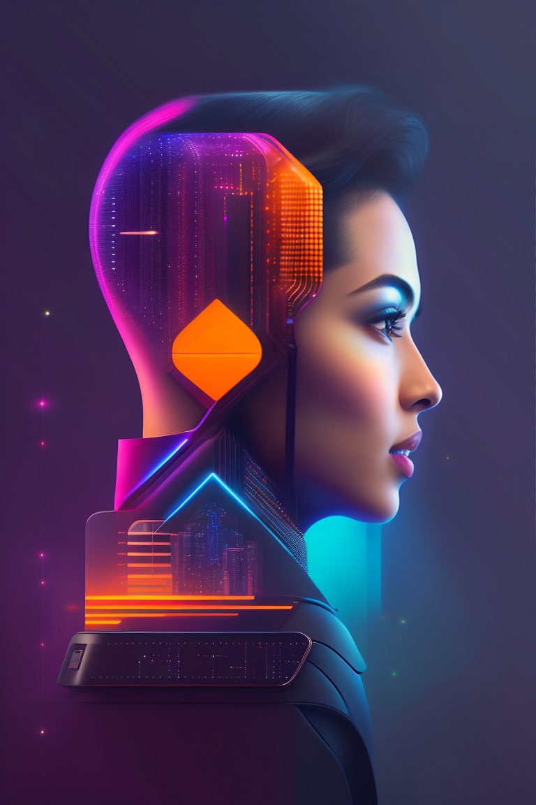 Lexica - Futuristic AI visualization: Design a profile picture that ...