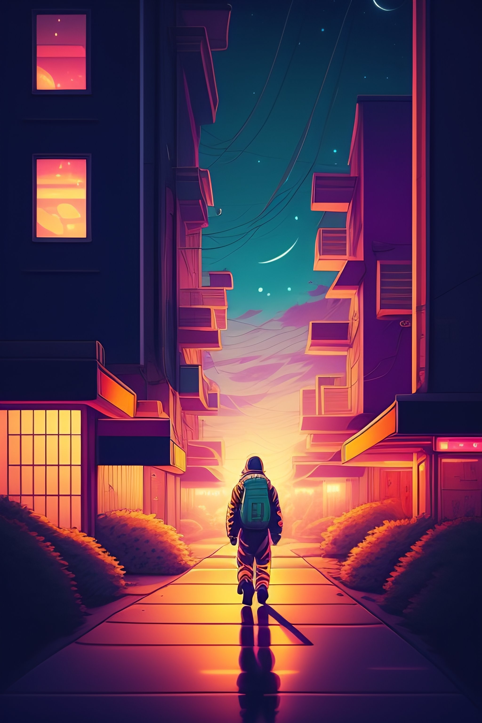 Lexica - Vintage 90's anime style environmental wide shot of a chaotic ...