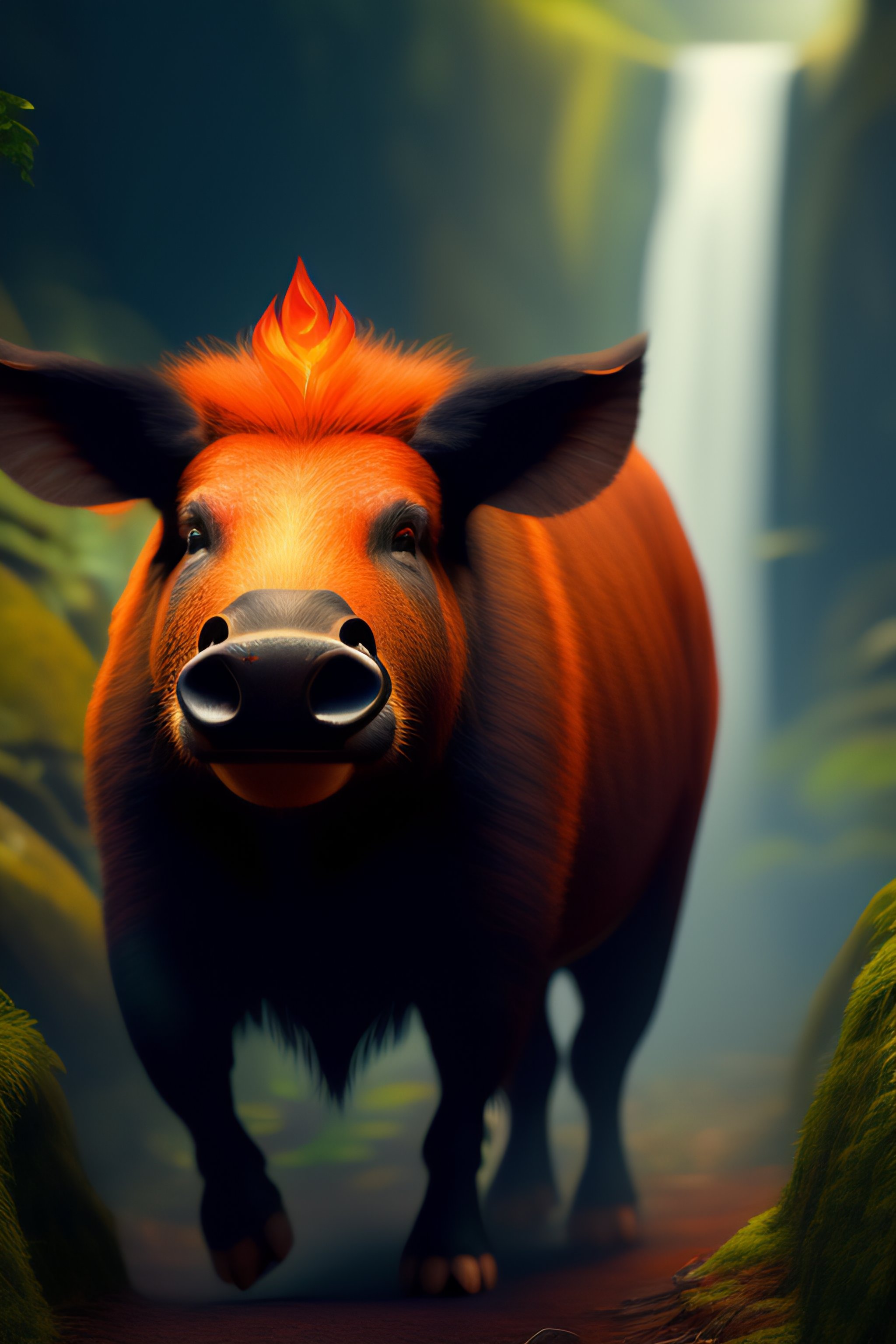 Lexica - An indigenous Brazilian boy with green skin, red hair and ...